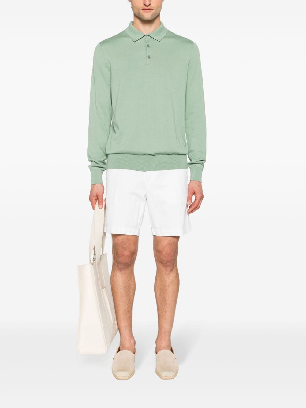 BOSS long-sleeve cotton polo shirt