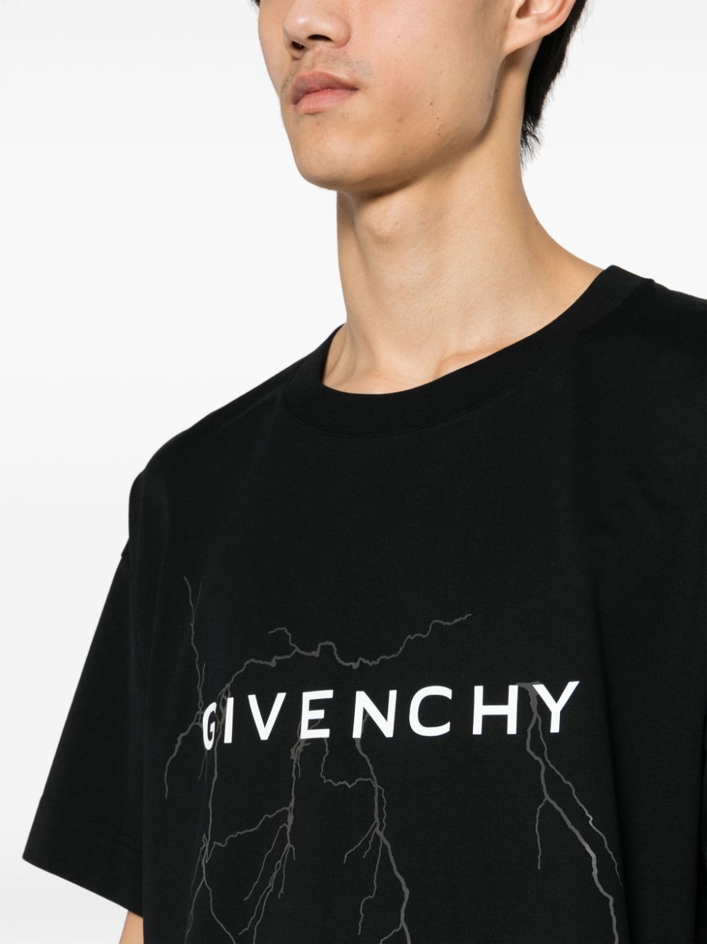 Givenchy Logo-Print Cotton T-Shirt - Black - 31% Off | Editorialist