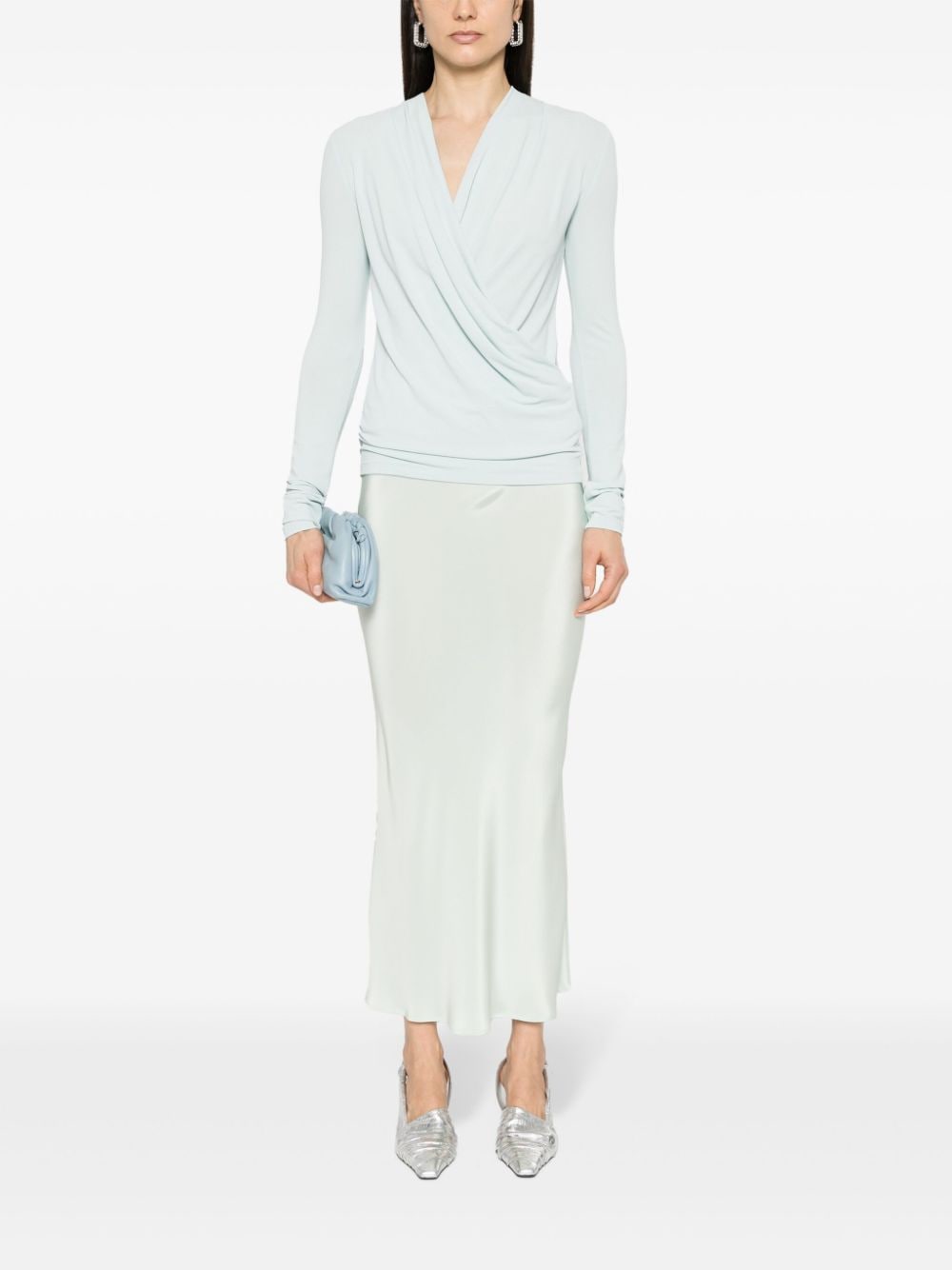 GIVENCHY V-Neck Draped Blouse