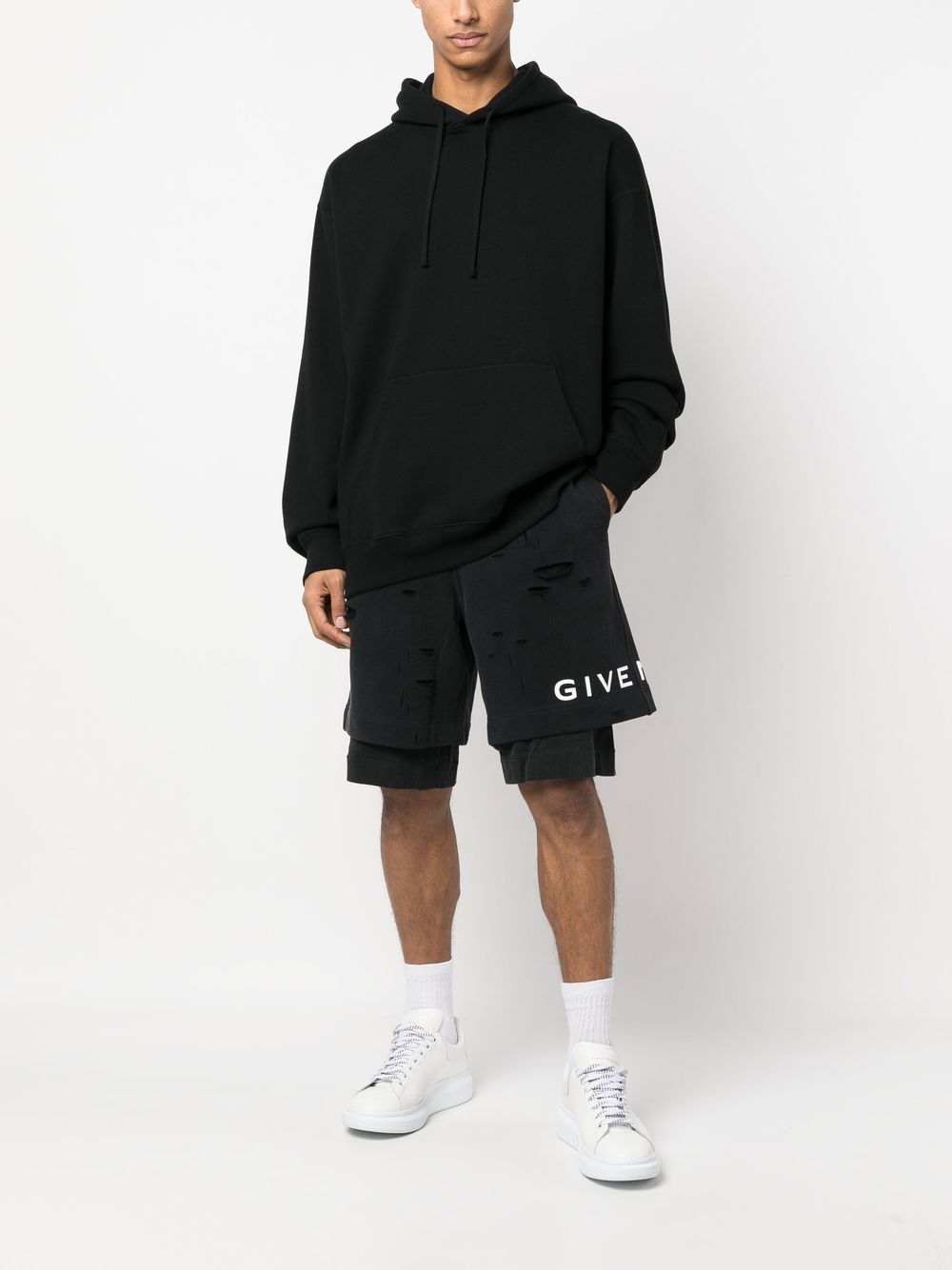 GIVENCHY Givenchy Logo-Print Knee-Length Track Shorts