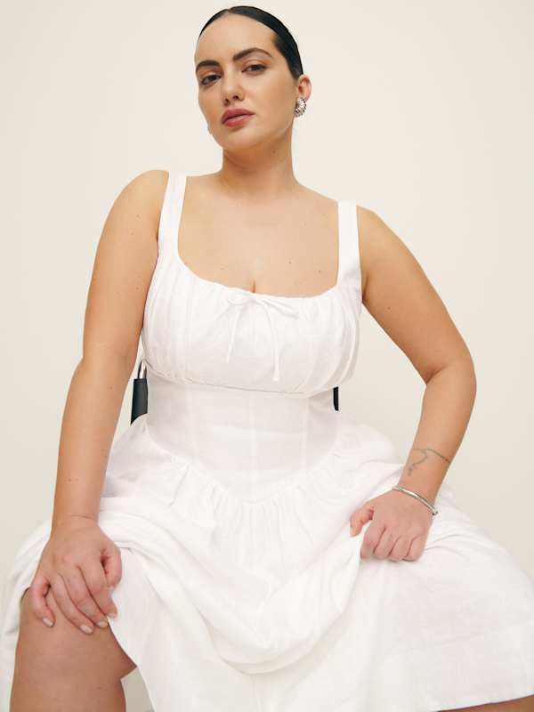 Reformation Ara Linen Mini Dress In Ivory - 50% Off | Editorialist