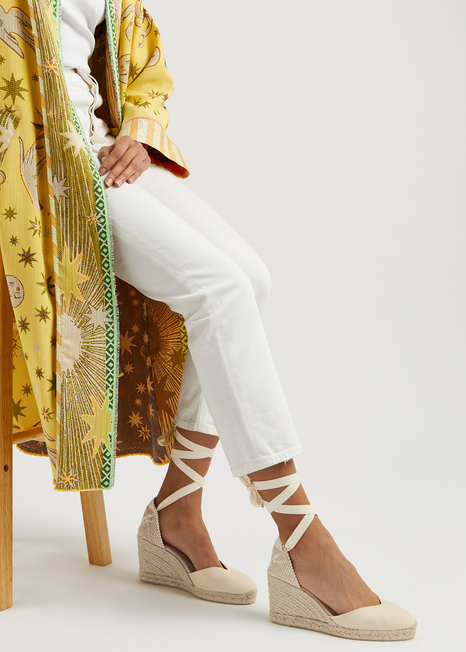 CASTAÑER chiara 80 canvas wedge espadrilles
