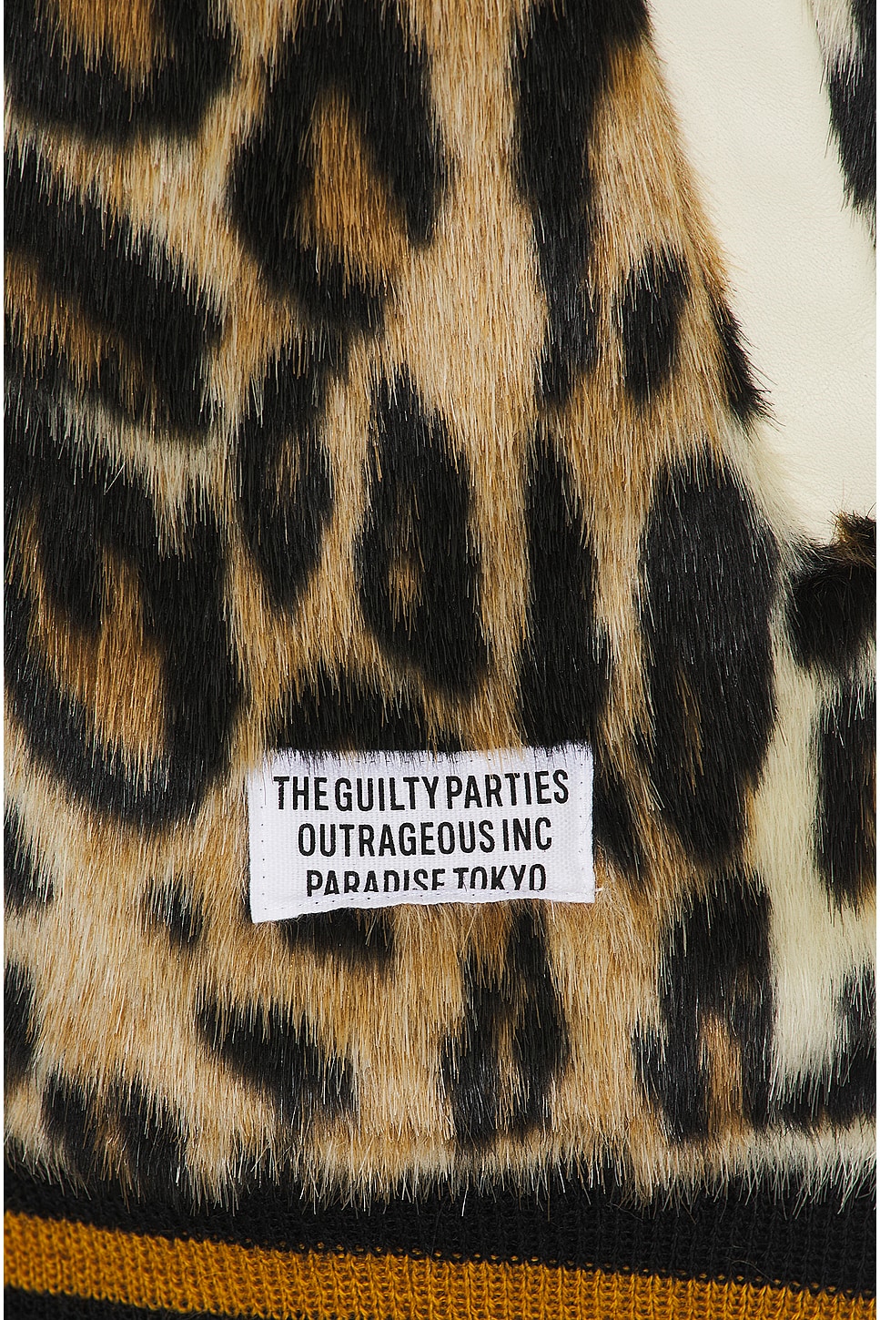 Wacko Maria Fur Leopard Varsity Jacket In Beige - 71% Off