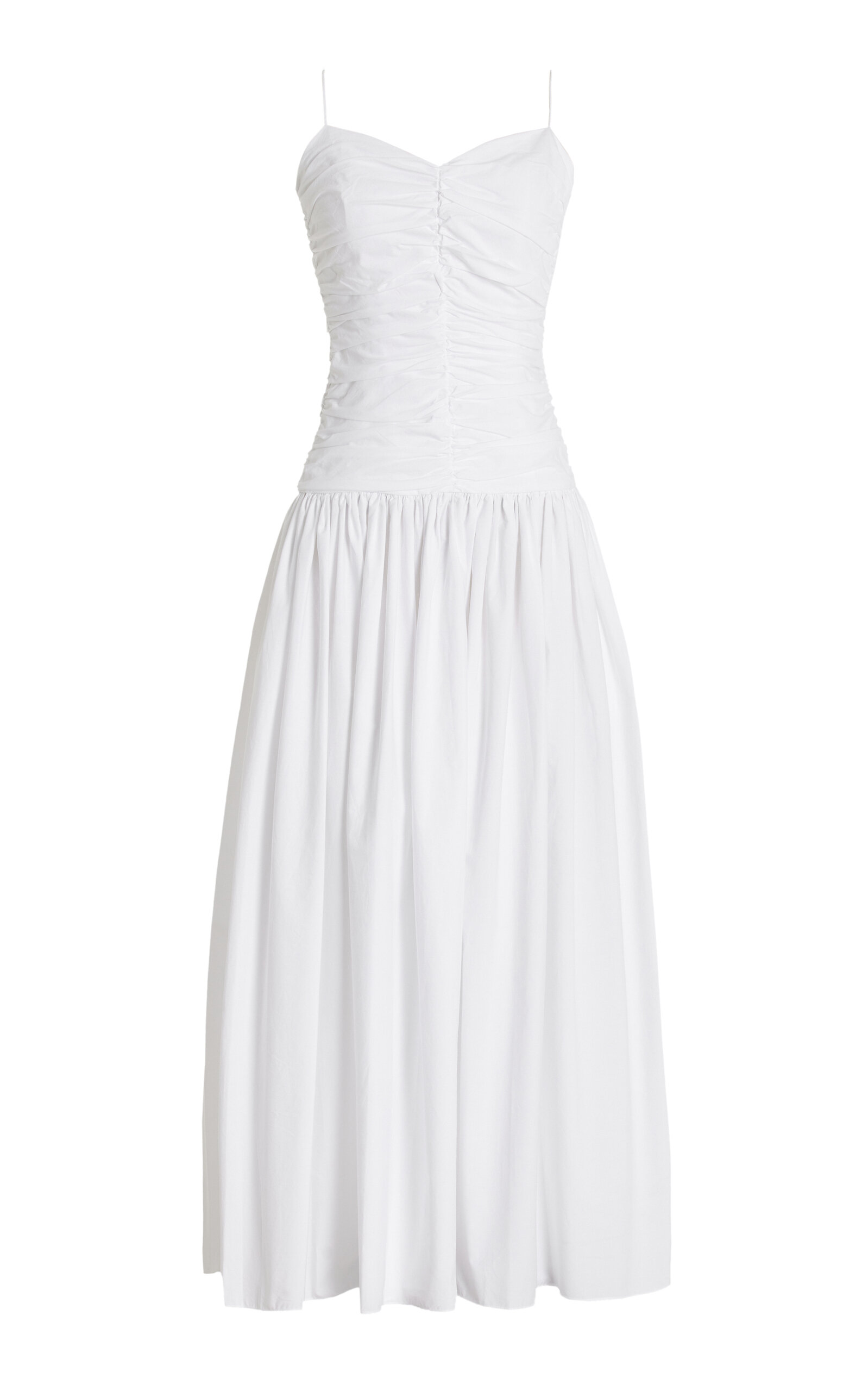 Matteau Gathered Drop Waist Dress - White - 70% Off | Editorialist