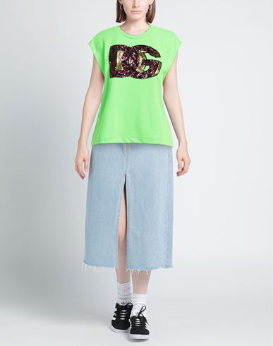 DOLCE & GABBANA DOLCE & GABBANA Lime Sequined Logo T-Shirt