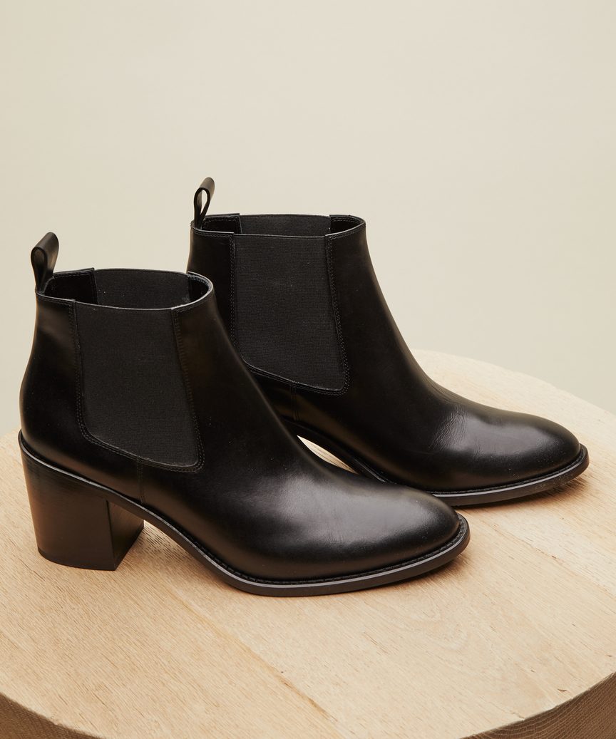Jenni Kayne Leather Heeled Chelsea Boot - Black | Editorialist