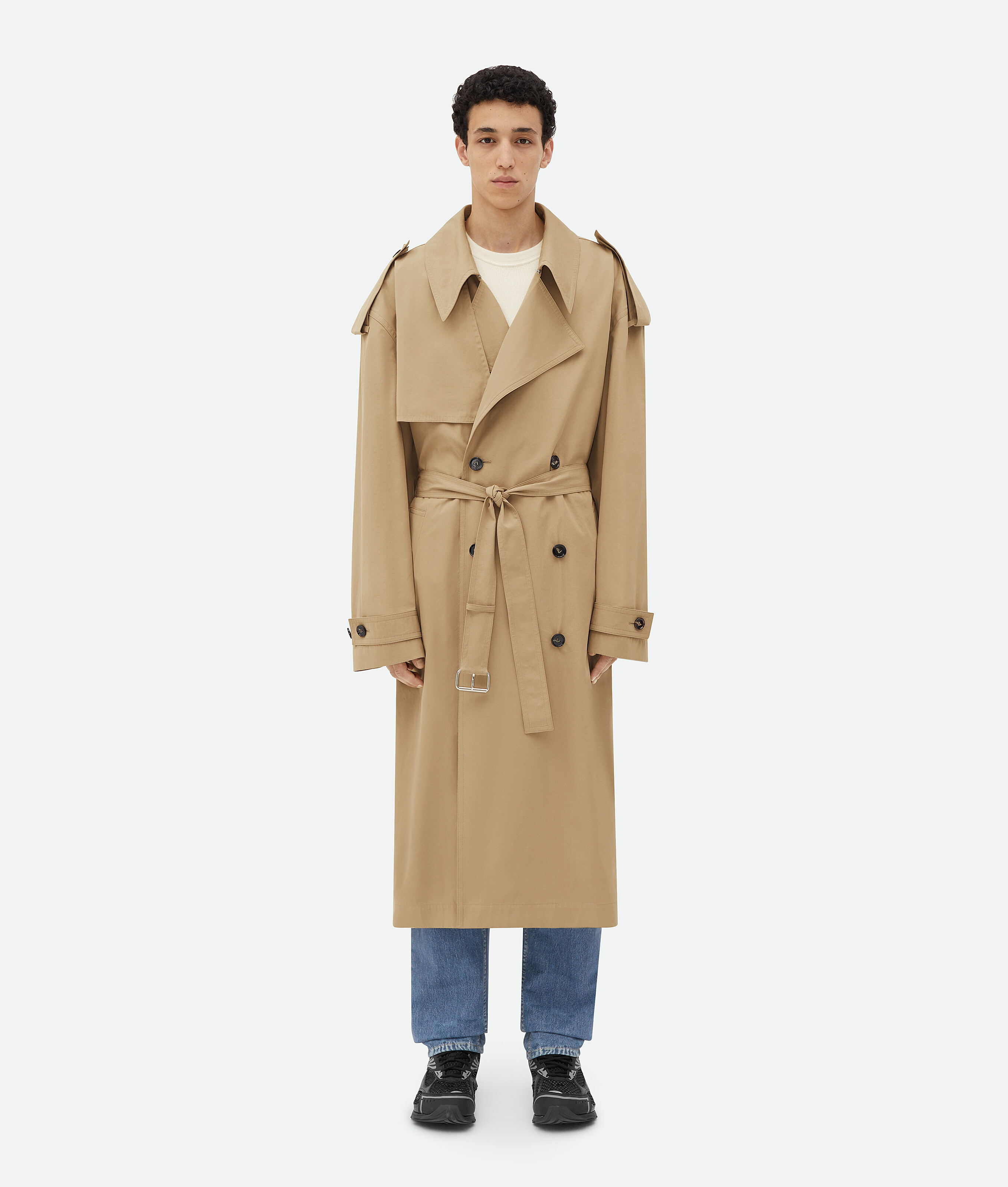 Bottega Veneta Cotton Trench Coat - Sand | Editorialist