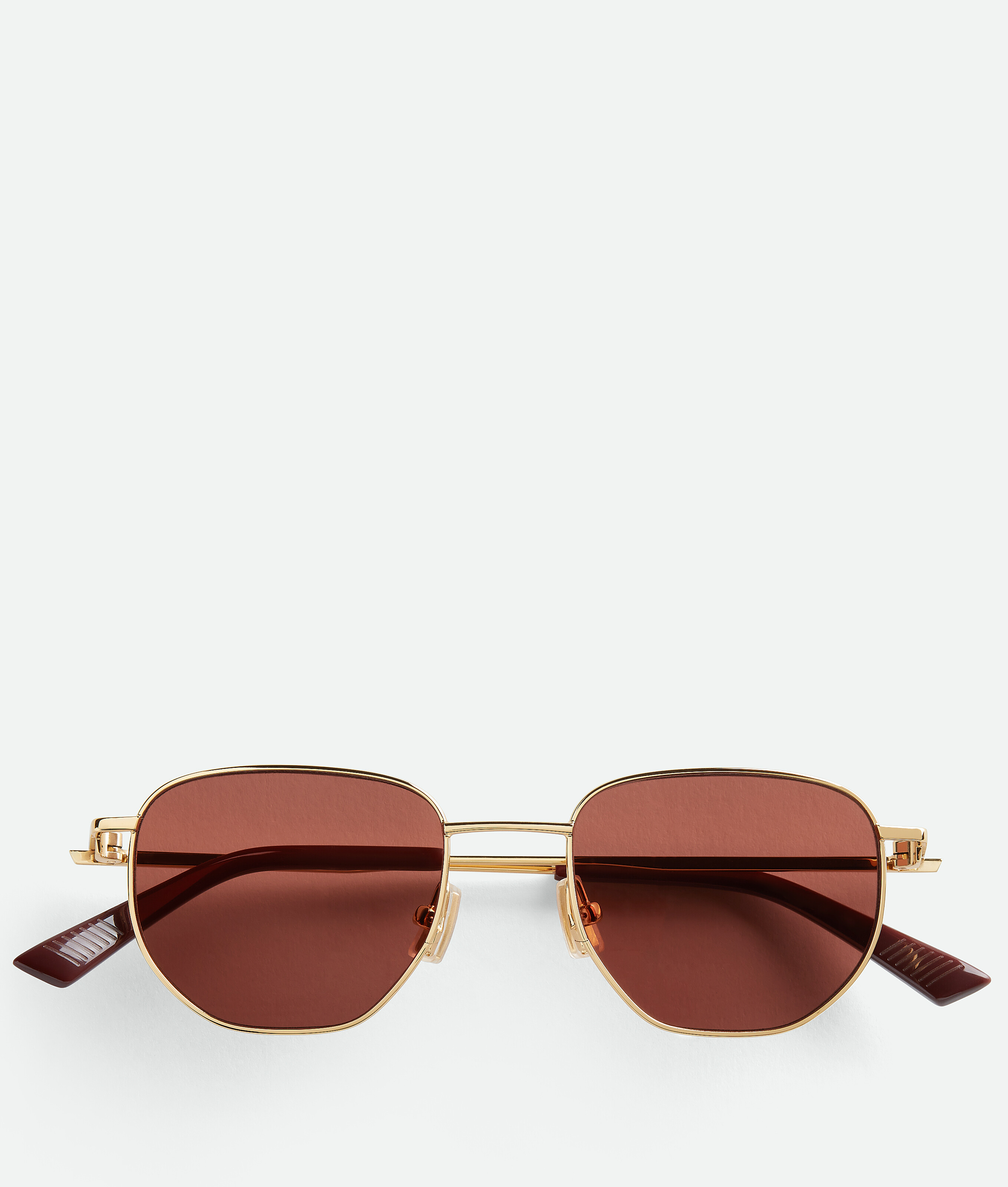 Bottega Veneta Split Panthos Sunglasses - Gold/Brown 