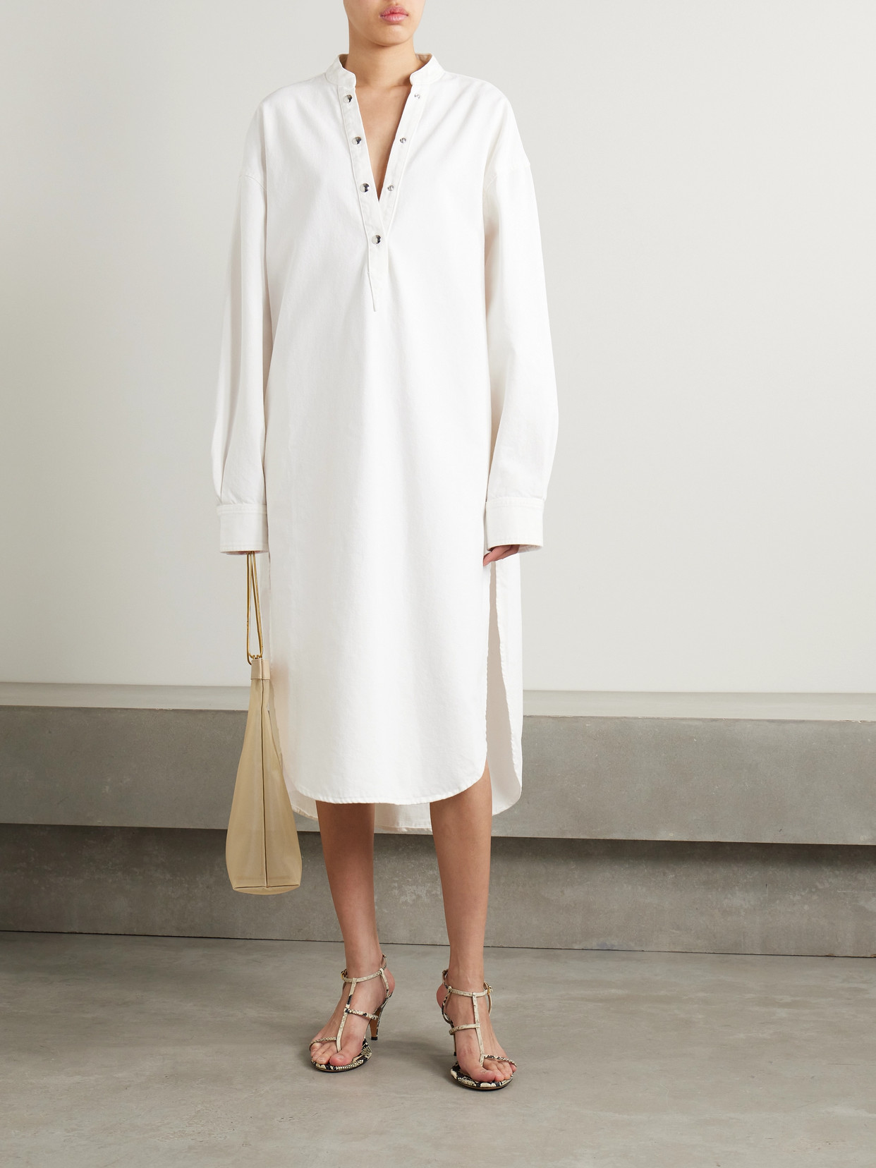 KHAITE KHAITE Seffi Oversized Midi Shirt Dress
