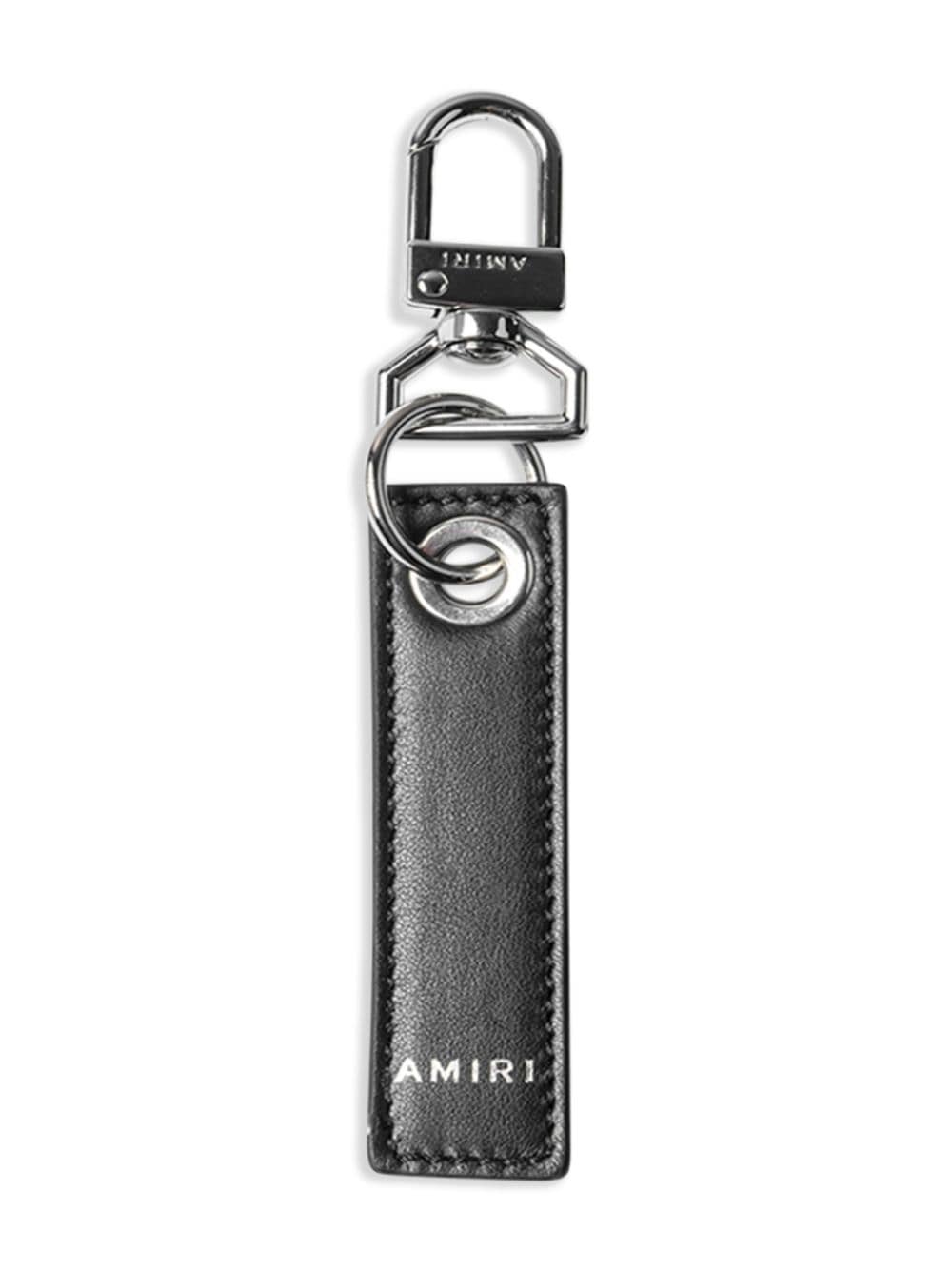 Amiri Leather Tag Keychain - Black | Editorialist
