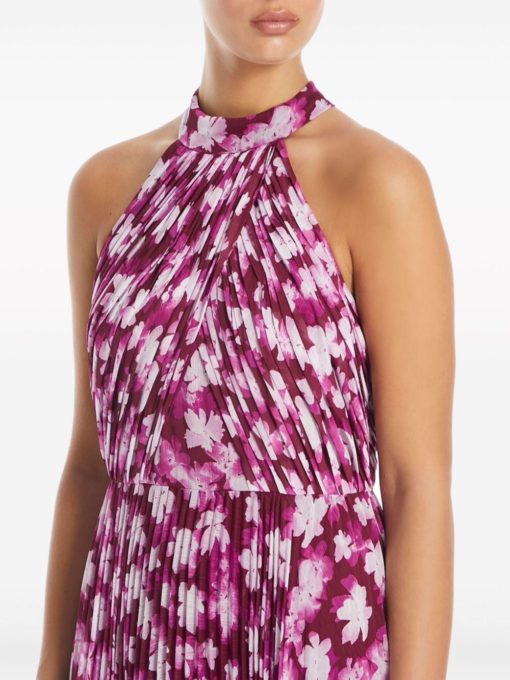 ml monique lhuillier pleated belted floral midi-dress Buy Monique Lhuillier Floral-print Pleated Midi Dress - White At 5% Off