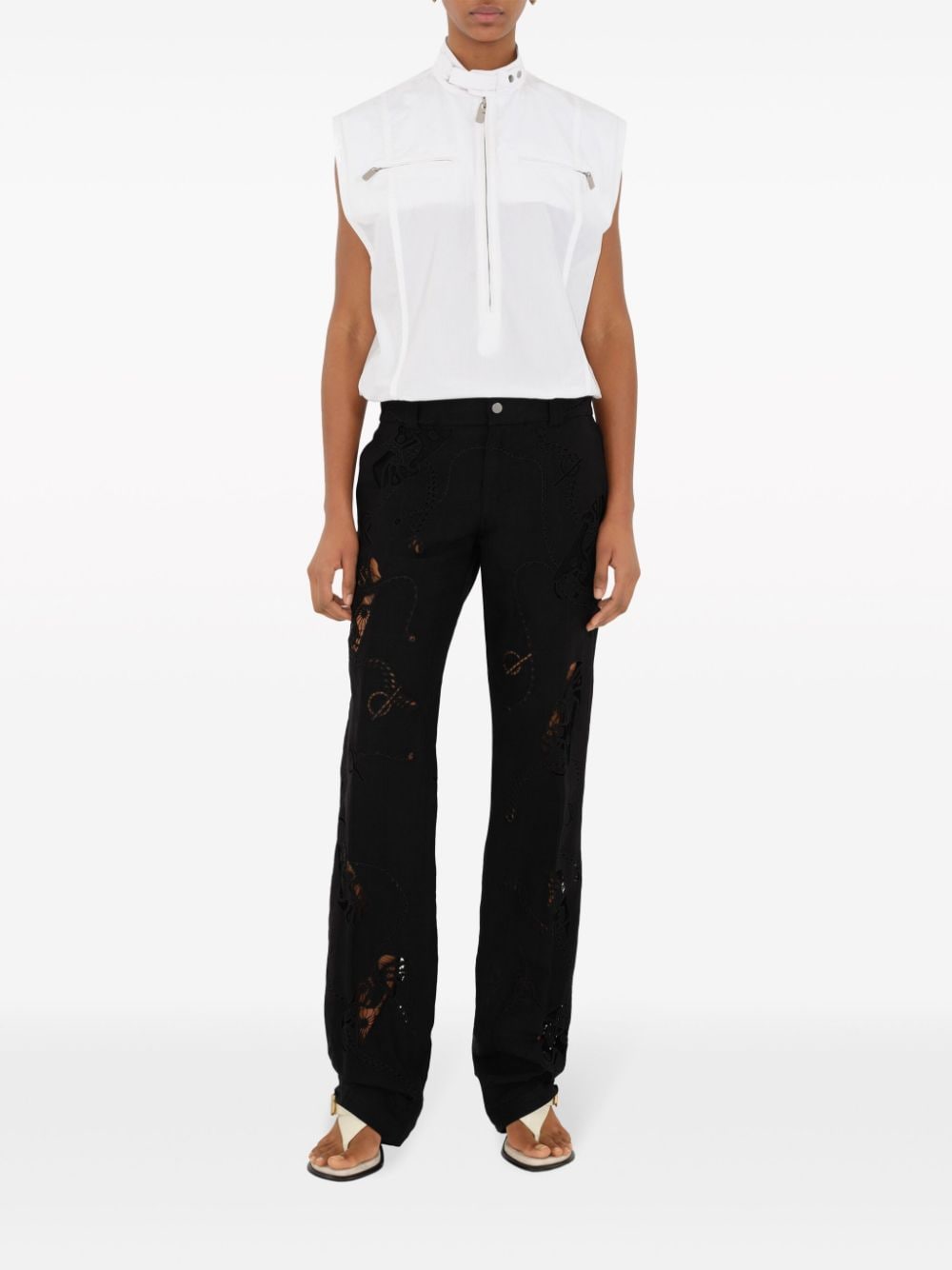 BURBERRY Burberry Half-Zip Sleeveless Top