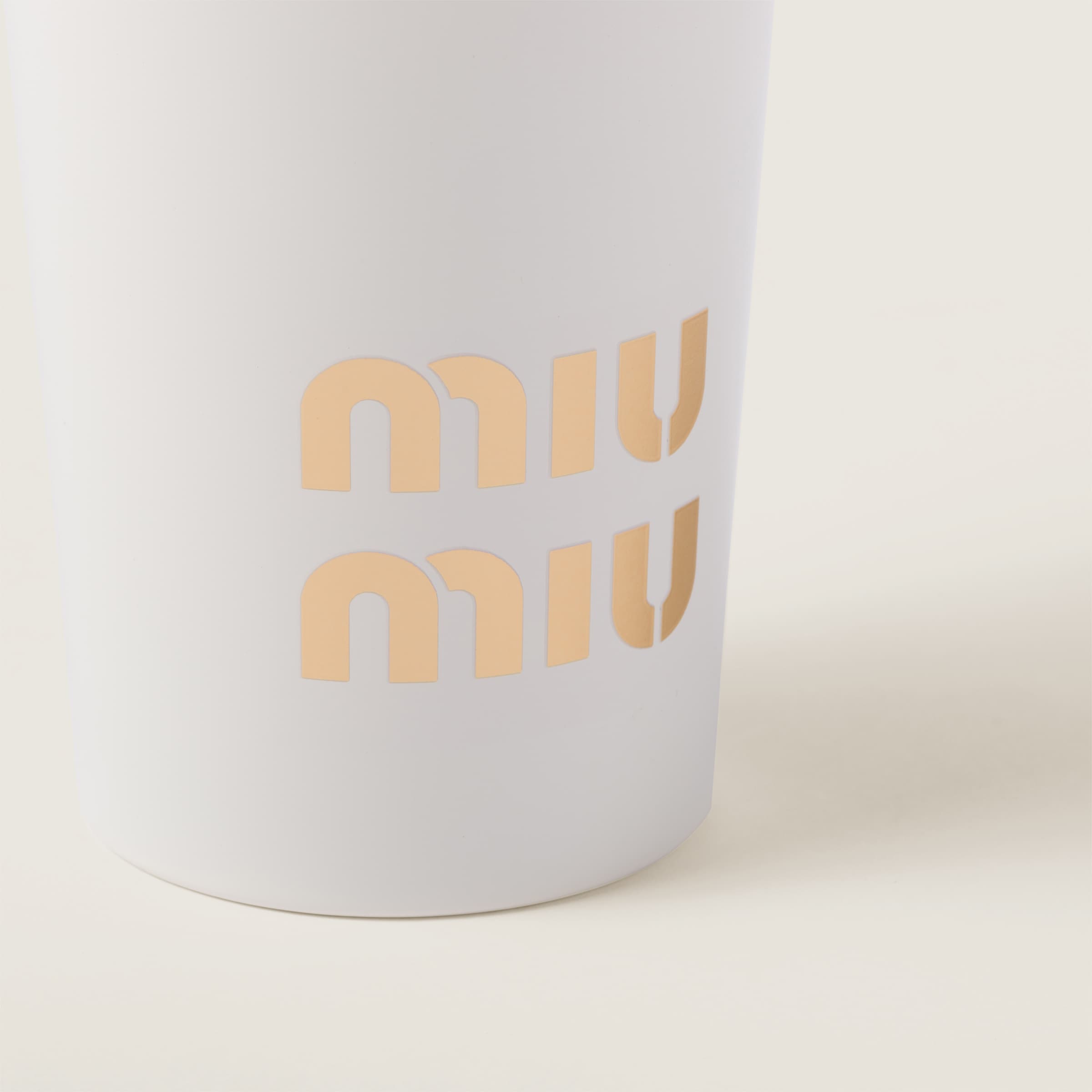 Miu Miu Stainless Steel Thermal Cup, 450 Ml - White/Platinum