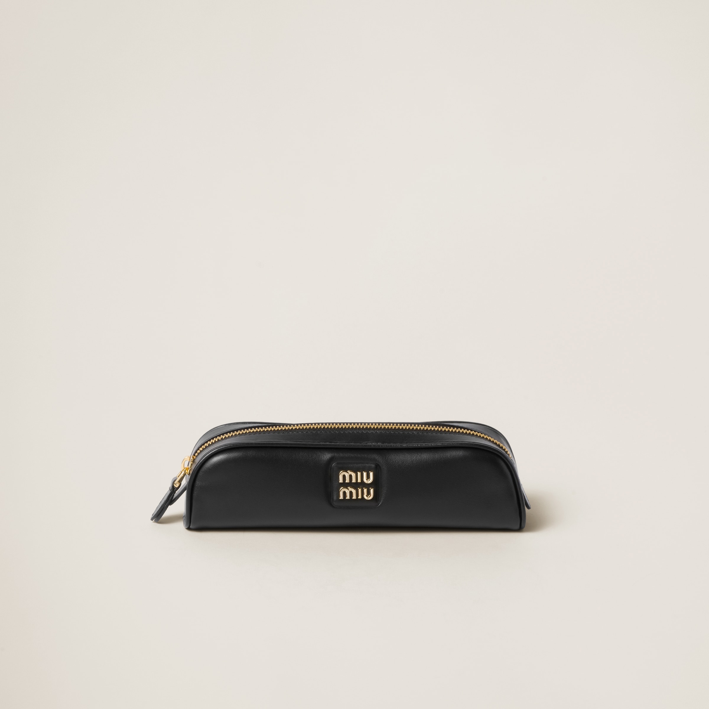 Miu Miu Leather Pencil Case - Black | Editorialist