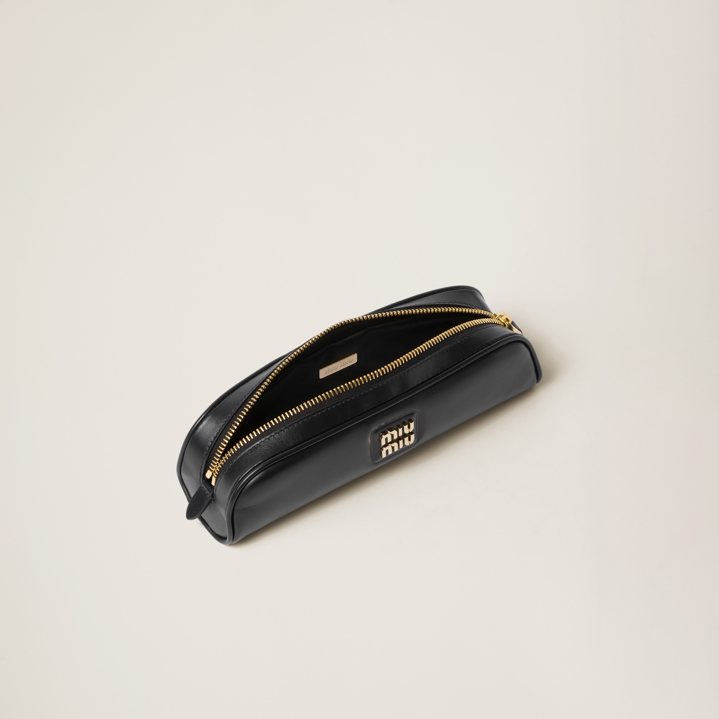 Miu Miu Leather Pencil Case - Black | Editorialist