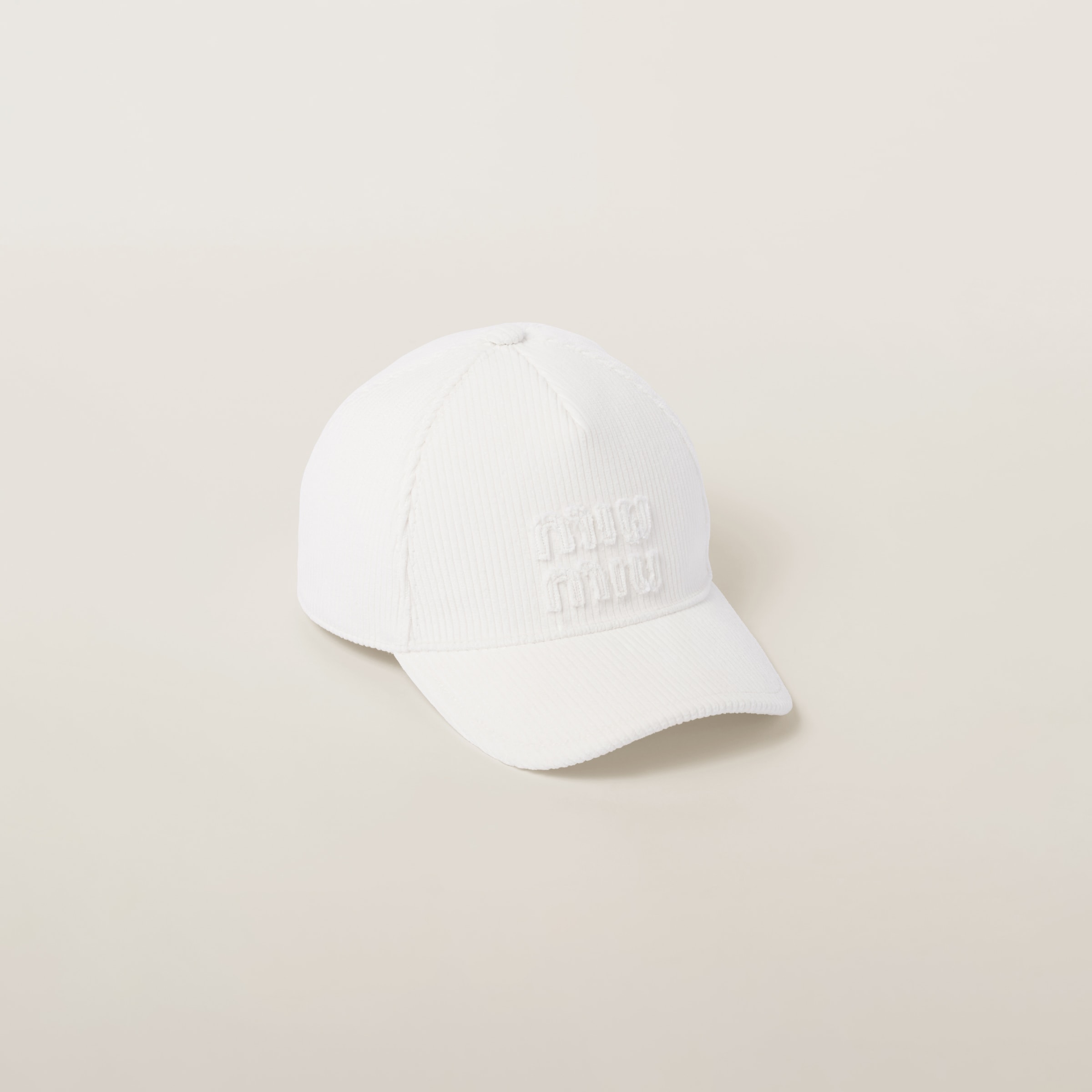 Miu Miu Velvet Baseball Cap - White | Editorialist