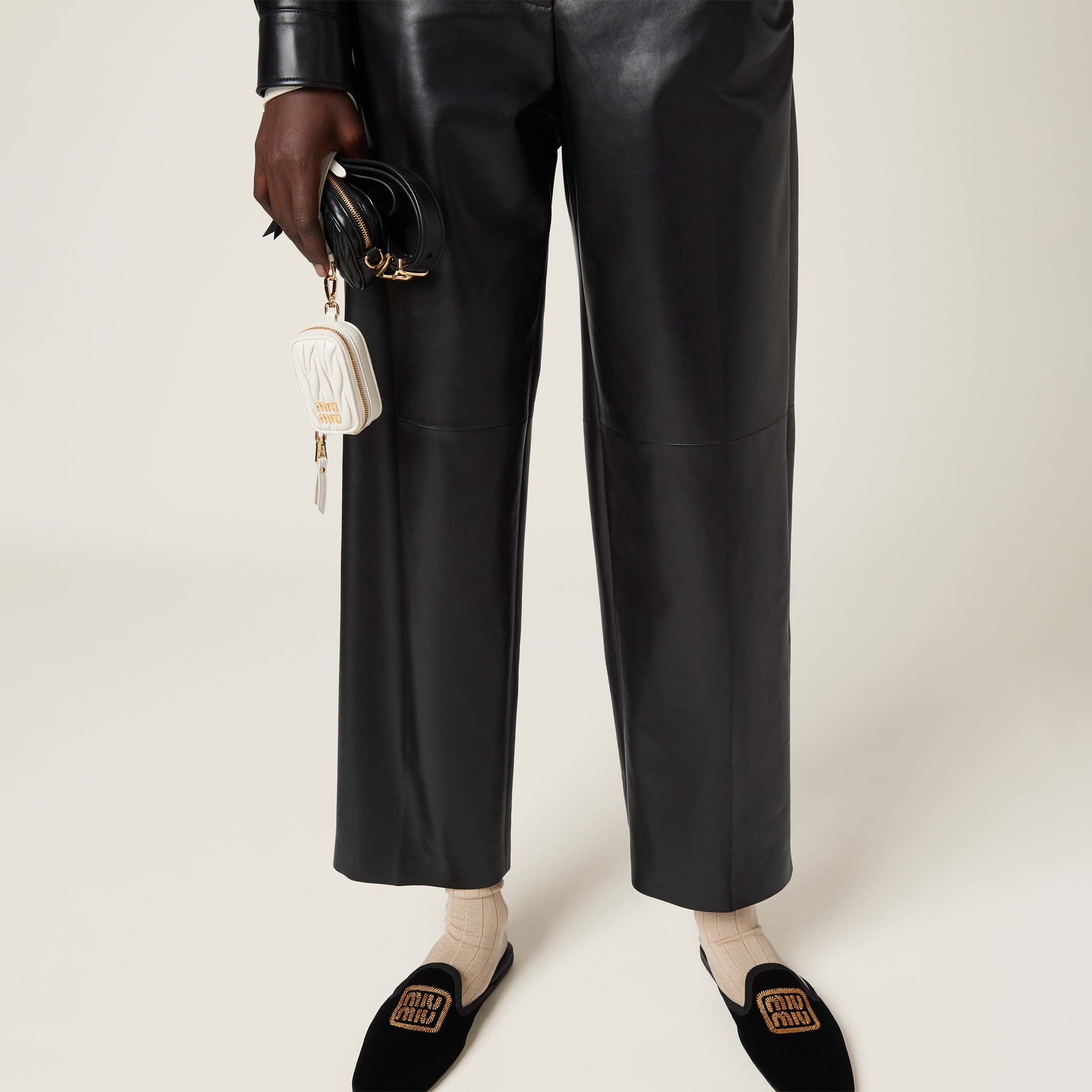 Miu Miu Nappa Leather Pants - Black | Editorialist