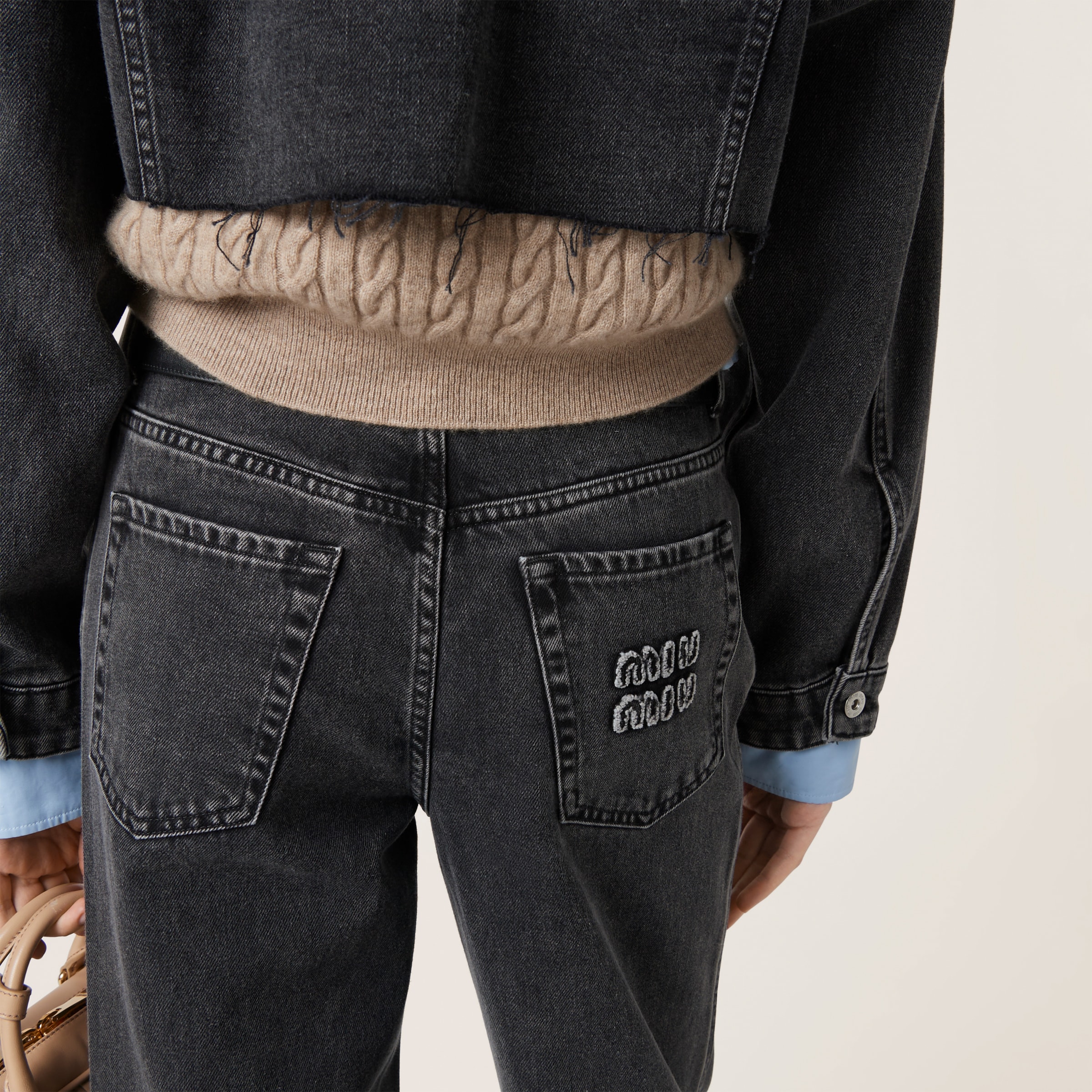 Miu Miu Five-Pocket Denim Jeans - Black | Editorialist