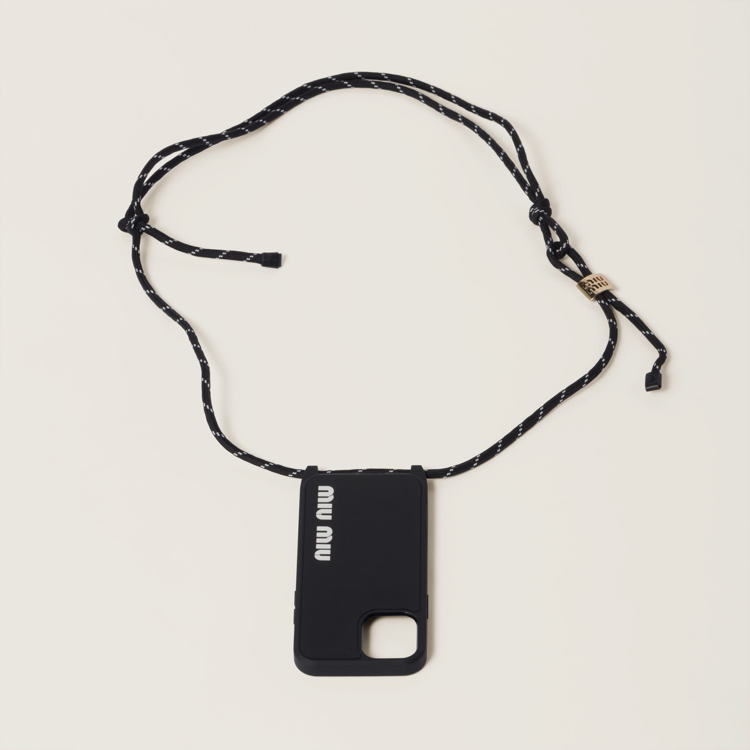 Miu Miu Rubber Cover For Iphone 15 - Black/White | Editorialist