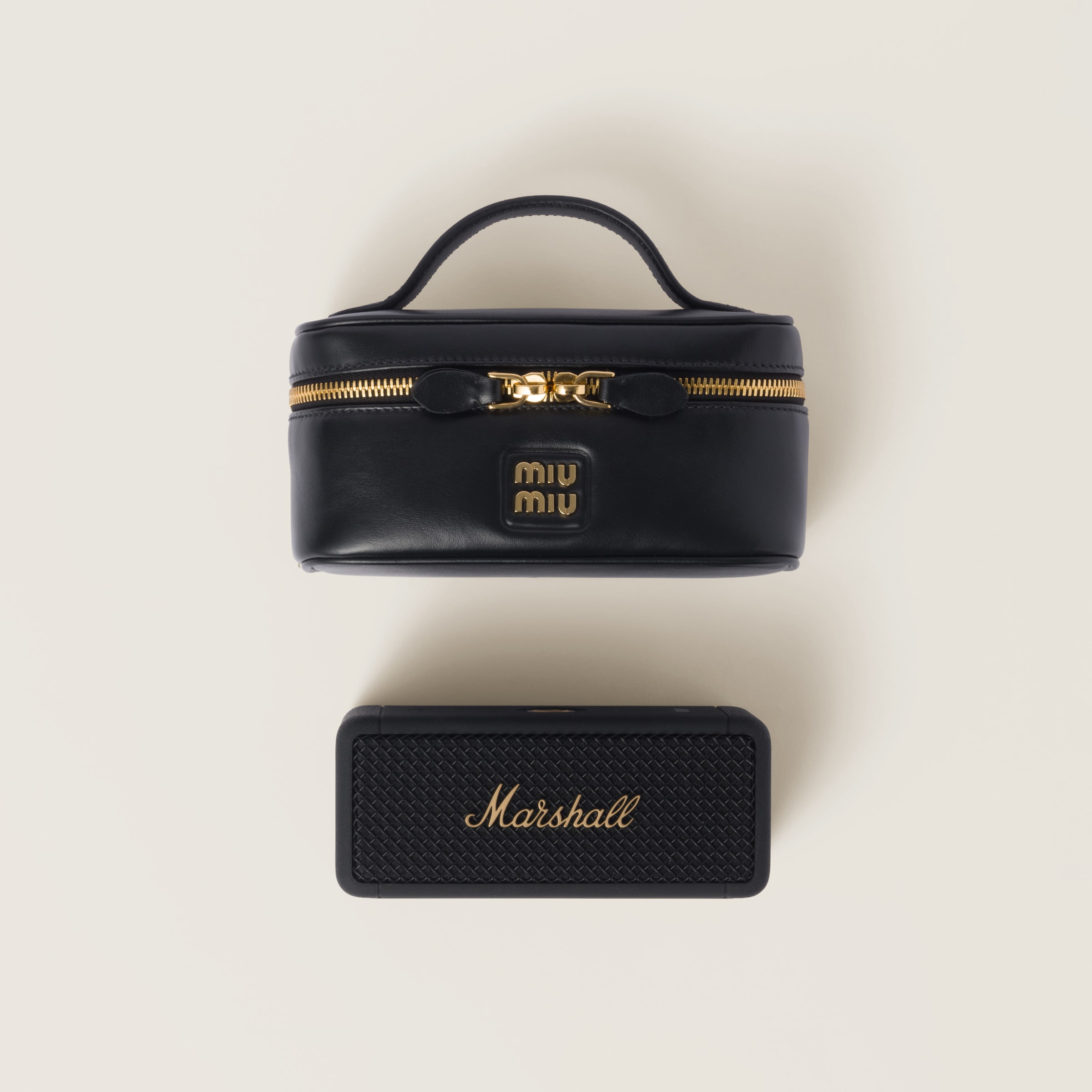 Miu Miu Marshall X Speaker With Leather Case - Black | Editorialist