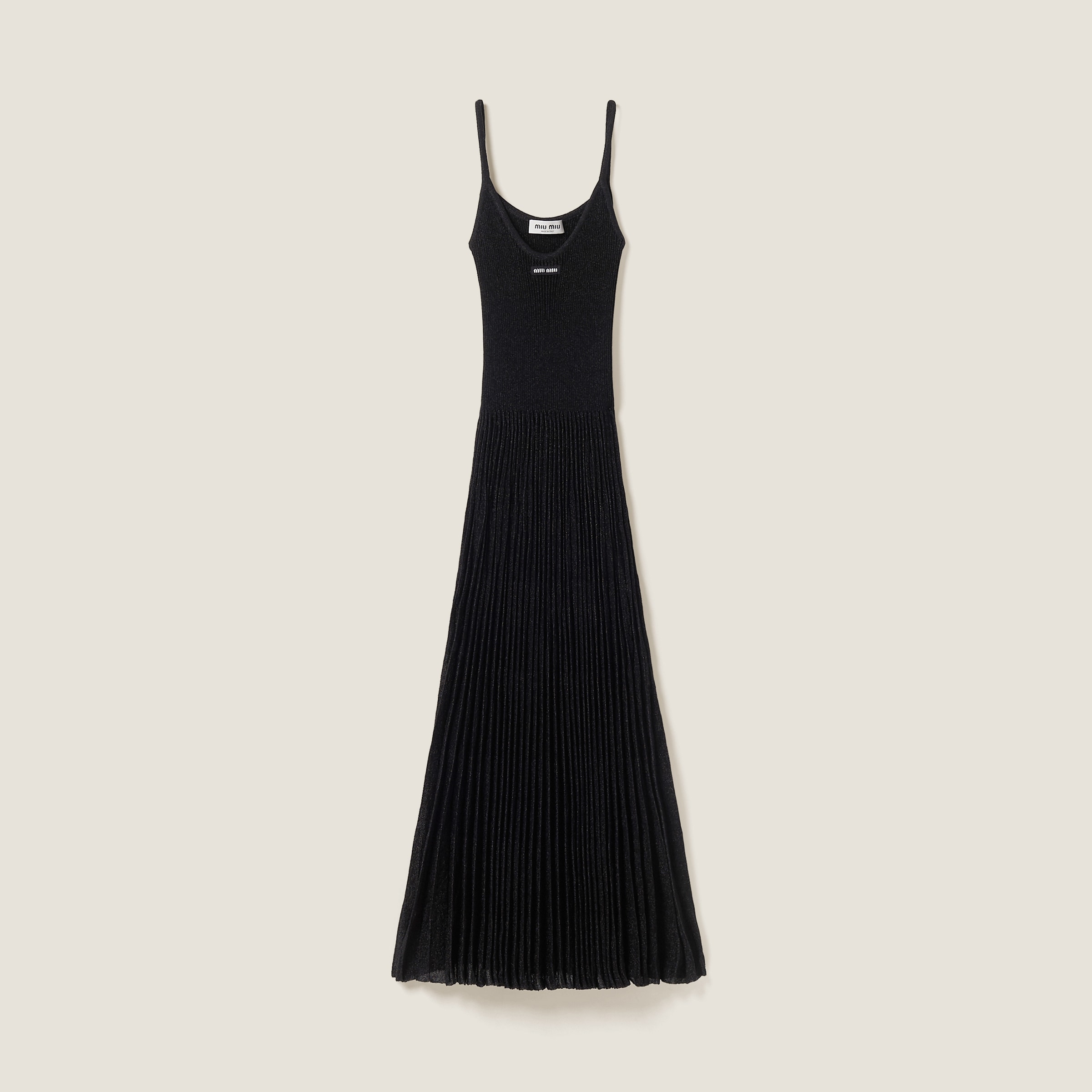 Miu Miu Ribbed Knit Dress - Black | Editorialist Miu Miu Ribbed Knit Dress - Black | Editorialist