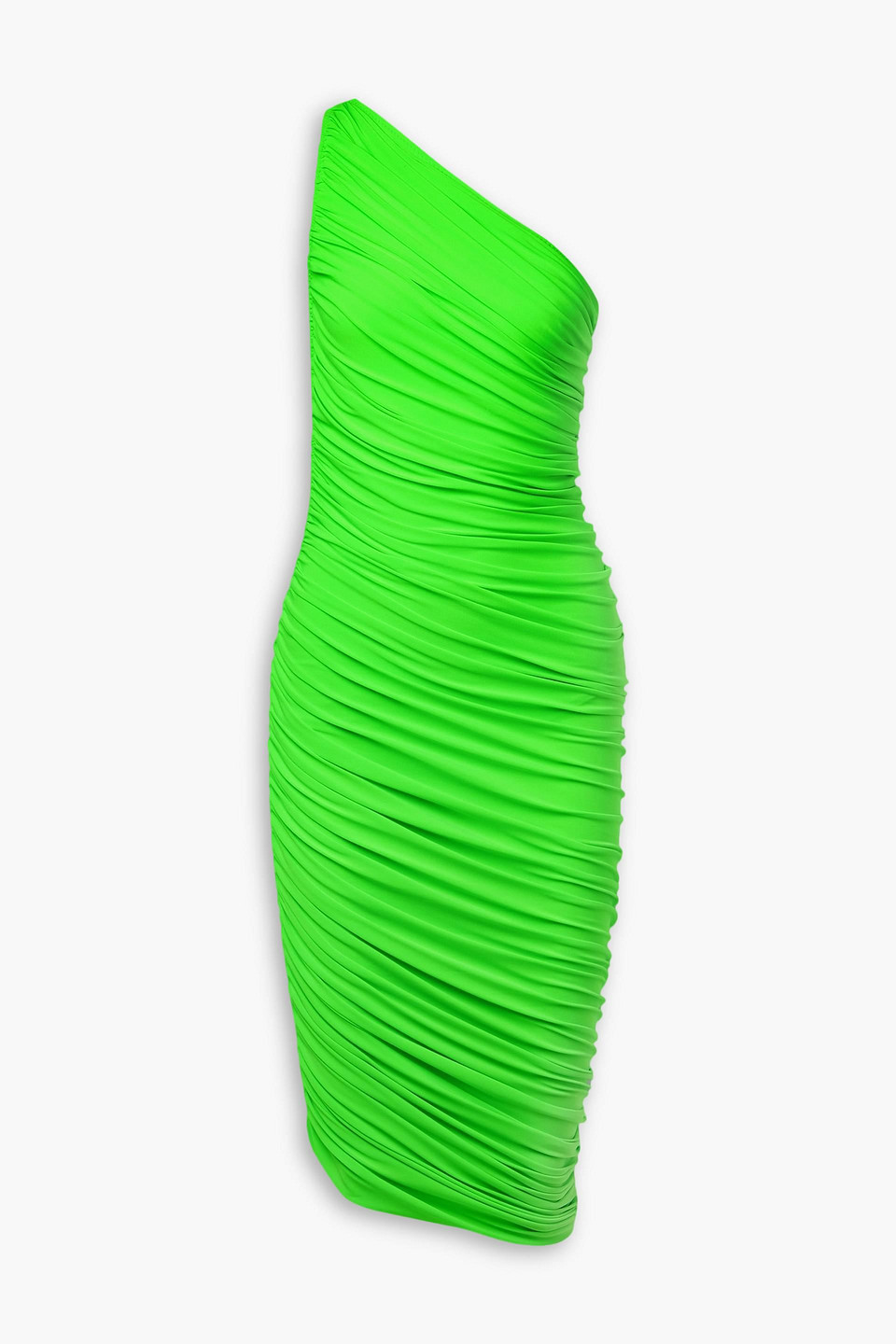 Norma Kamali Diana One-Shoulder Ruched Dress - Bright Green - 65% Off | Editorialist Norma Kamali Diana One-Shoulder Ruched Dress - Bright Green - 65% Off | Editorialist