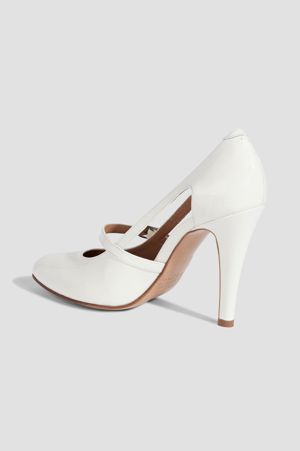 Maison Margiela Patentleather Mary Jane Pumps In White 70% Off
