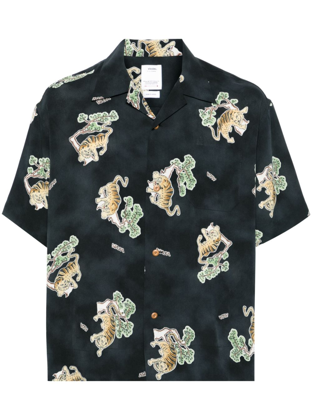 Visvim Copa Tiger-Print Silk Shirt - Black | Editorialist