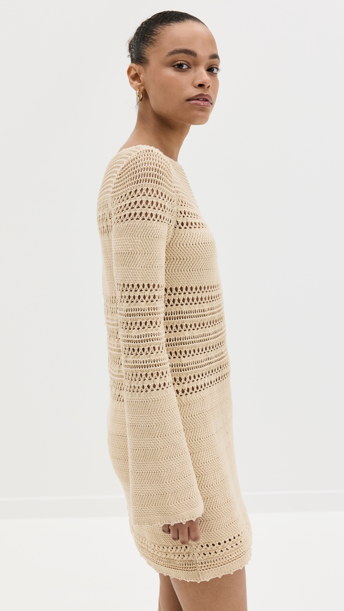 Reformation Inda Open Knit Mini Dress - Ivory | Editorialist