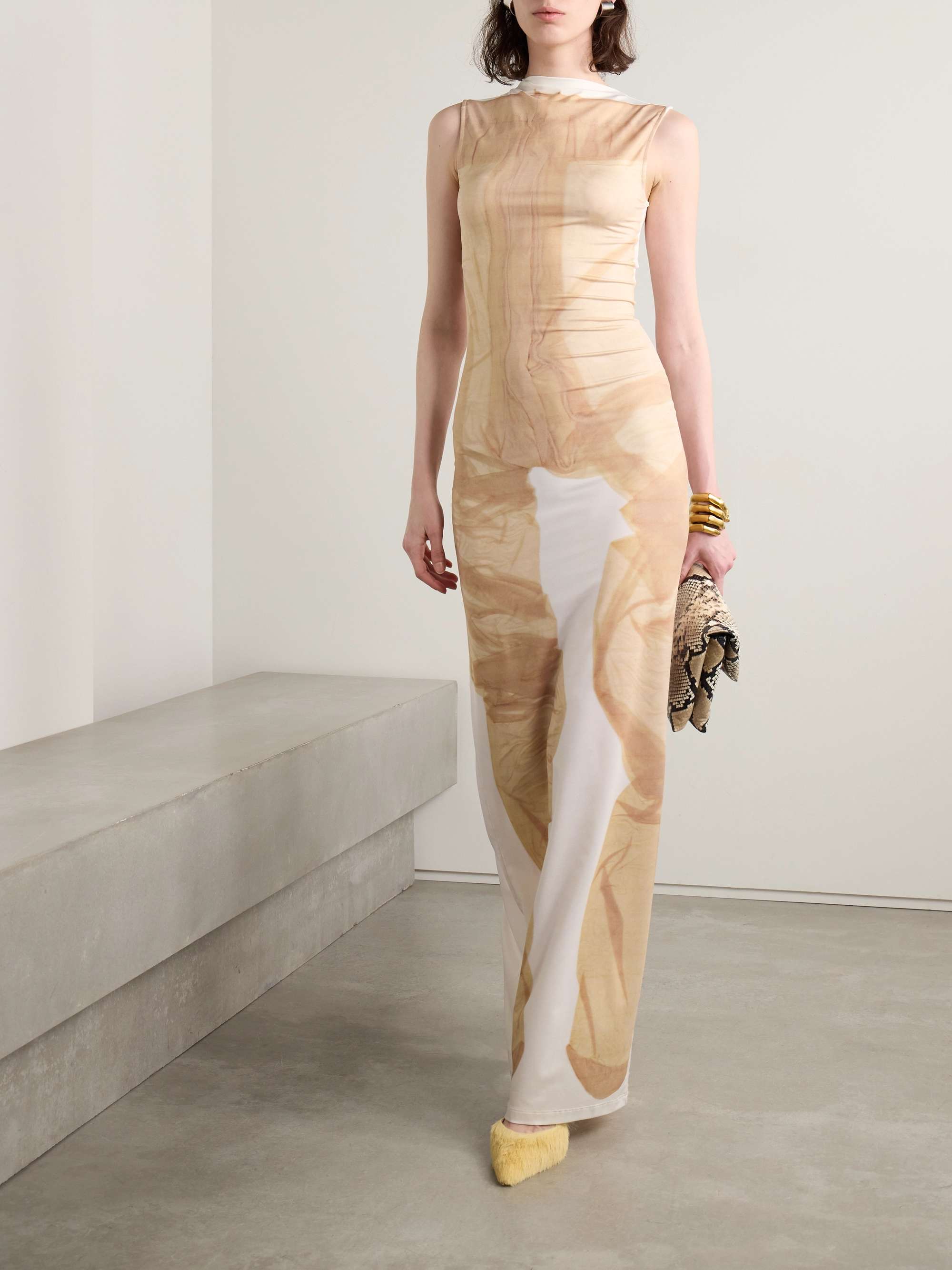 acne studios beige seamless midi dress Printed Maxi - Neutral middle school graduation dresses