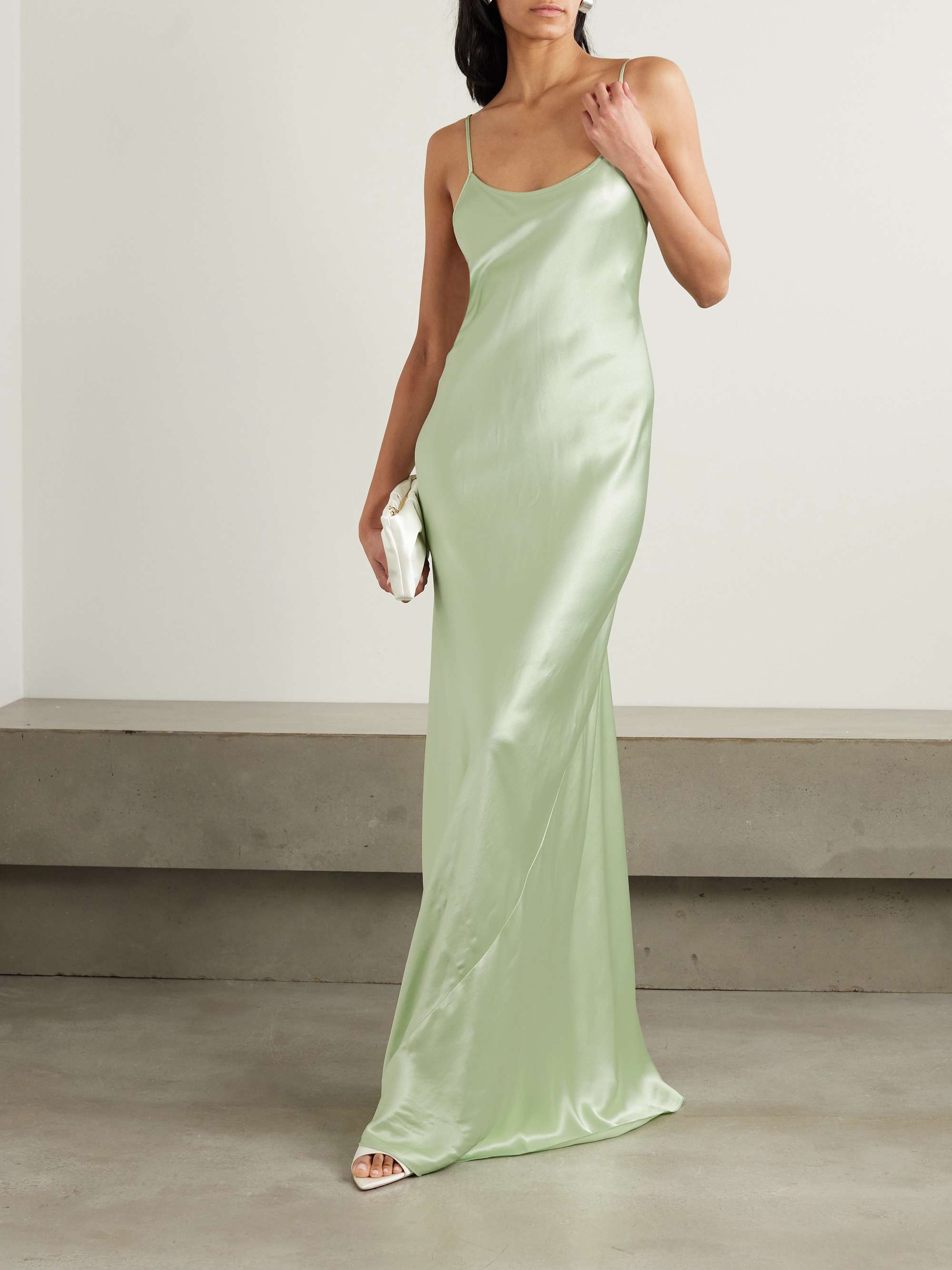 meshki backless dress Meshki - Alejandra One Shoulder Satin Maxi Dress