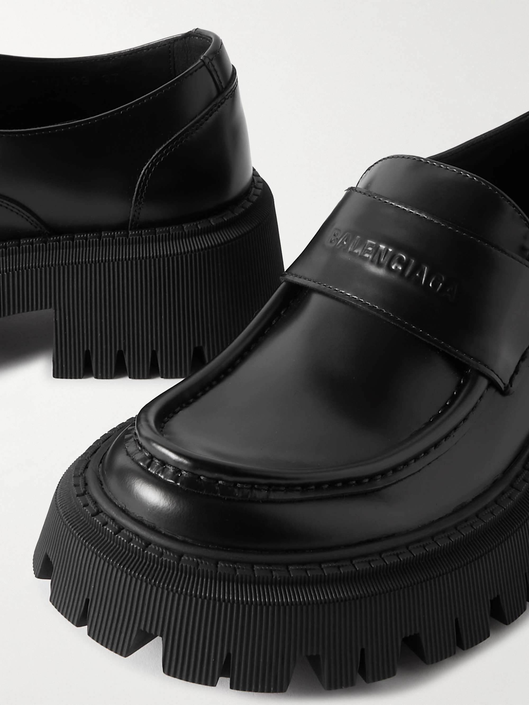 Balenciaga Tractor Leather Loafers In Black - 40% Off | Editorialist
