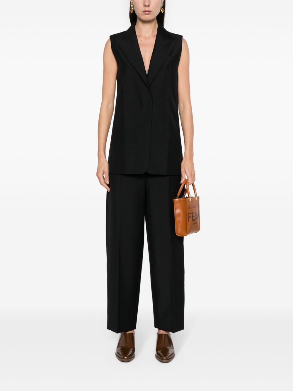 FENDI FENDI Pressed-Crease Tapered Trousers