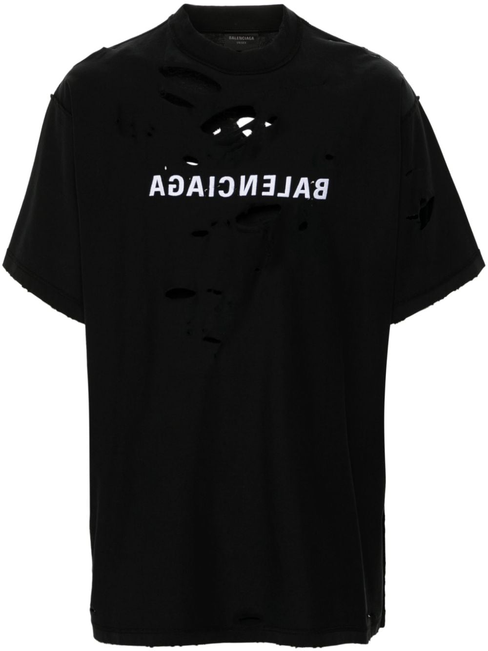 Balenciaga Logo-Embroidered T-Shirt - Black | Editorialist