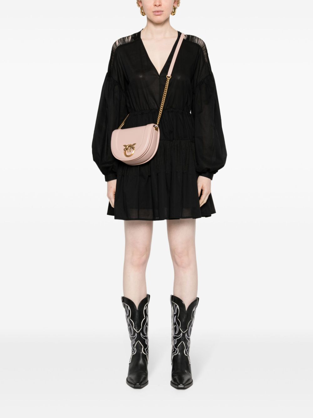 PINKO PINKO Fringed Flared Mini Dress
