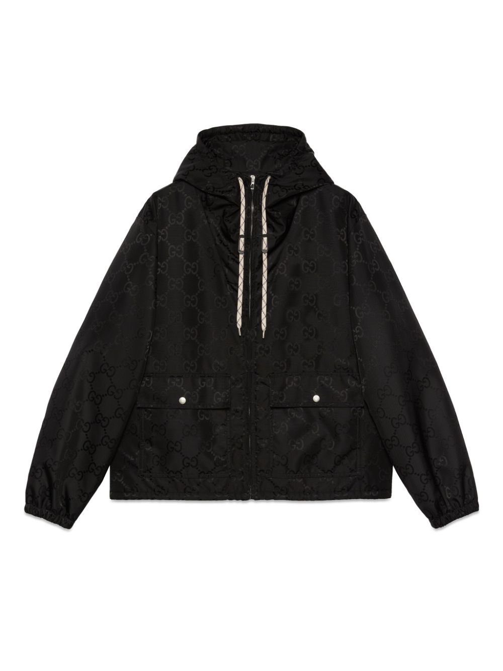 Gucci Gg-Jacquard Hooded Jacket - Black | Editorialist