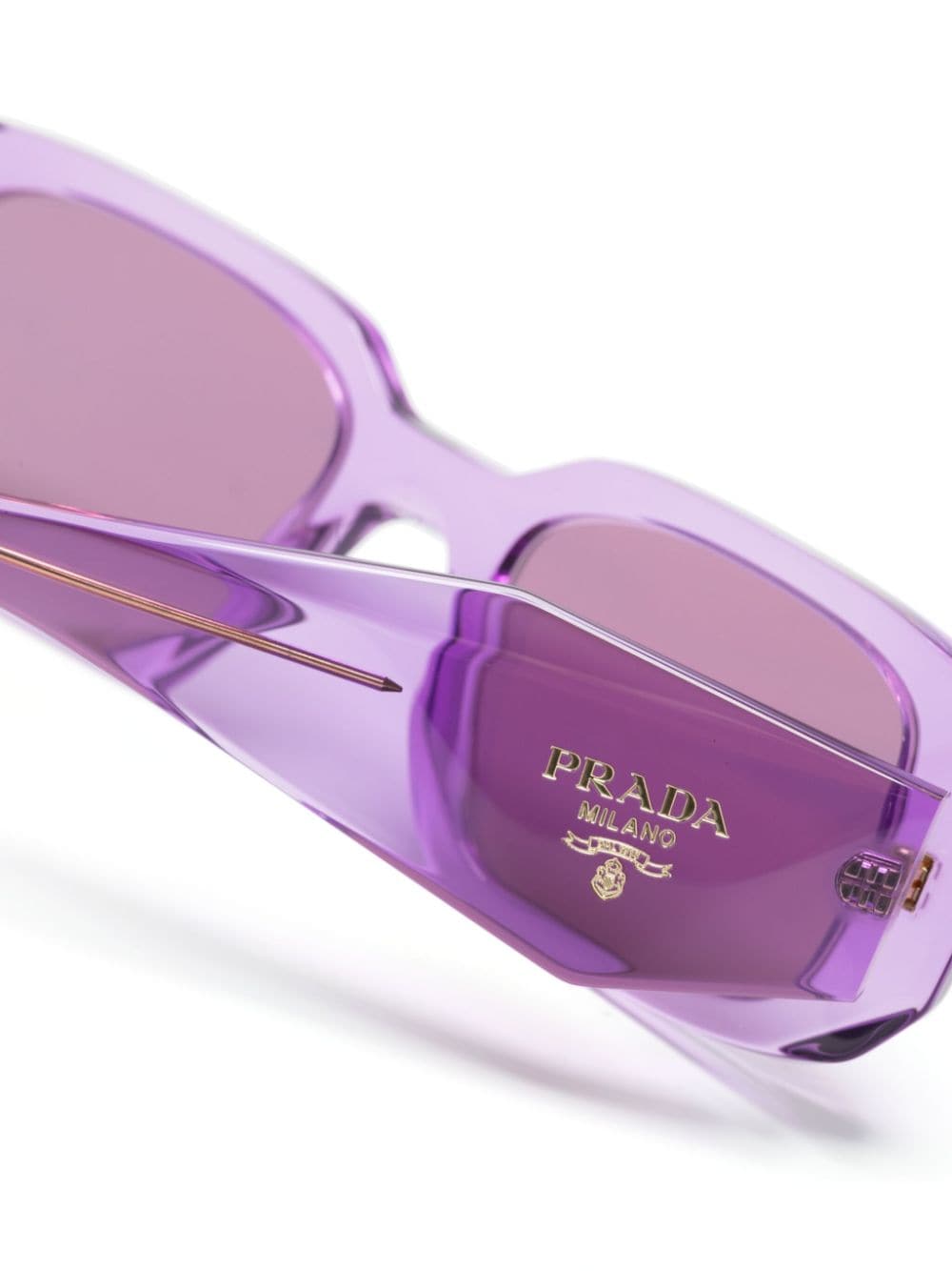 Prada Symbole Rectangle Sunglasses - Purple - 38% Off | Editorialist