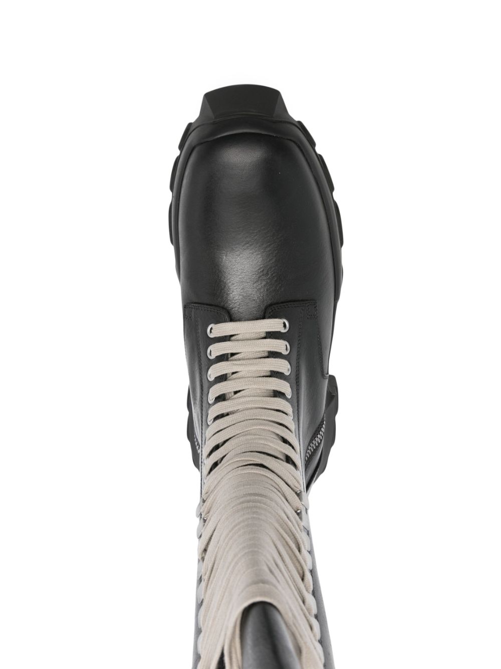 Rick Owens Army Tractor Leather Boots In Black - 20% Off