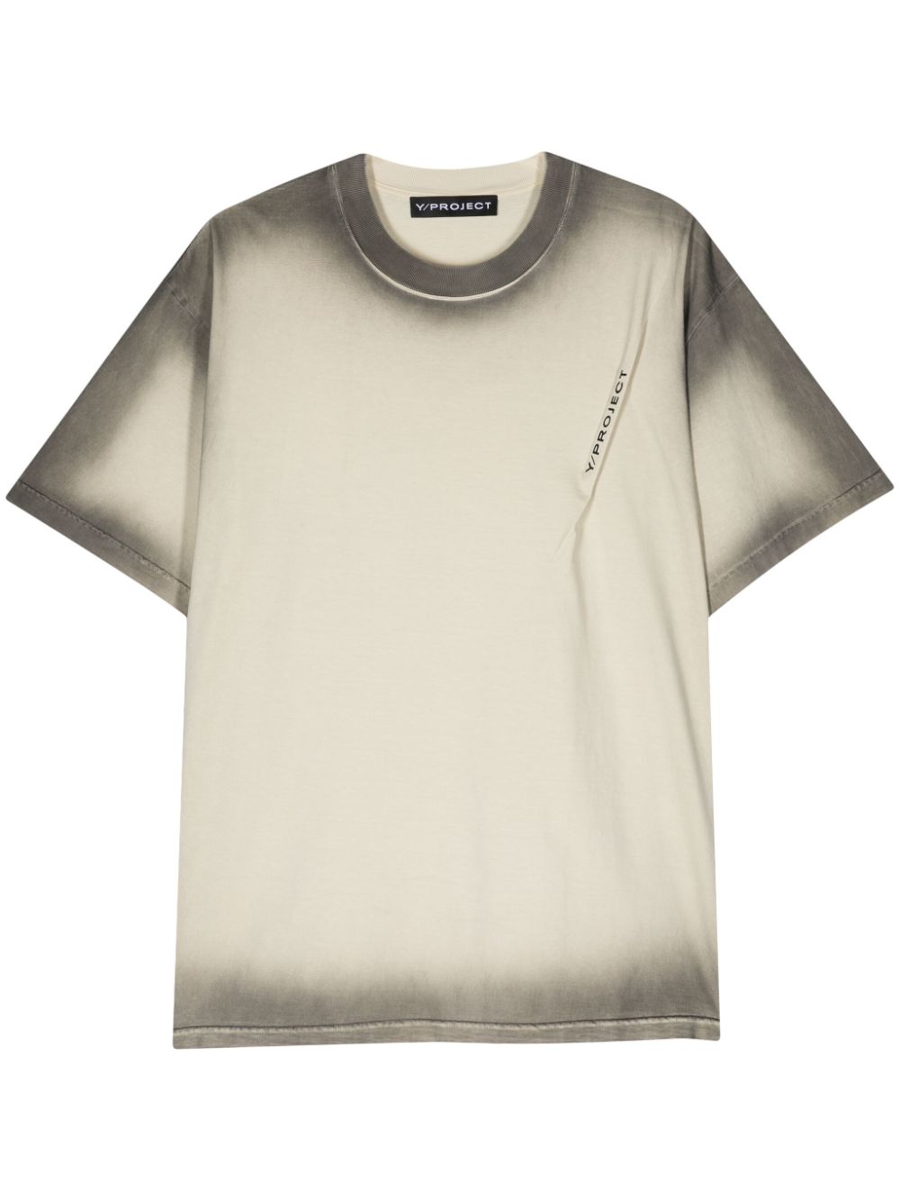 Y/Project Logo-Print Faded T-Shirt In Neutrals - 47% Off