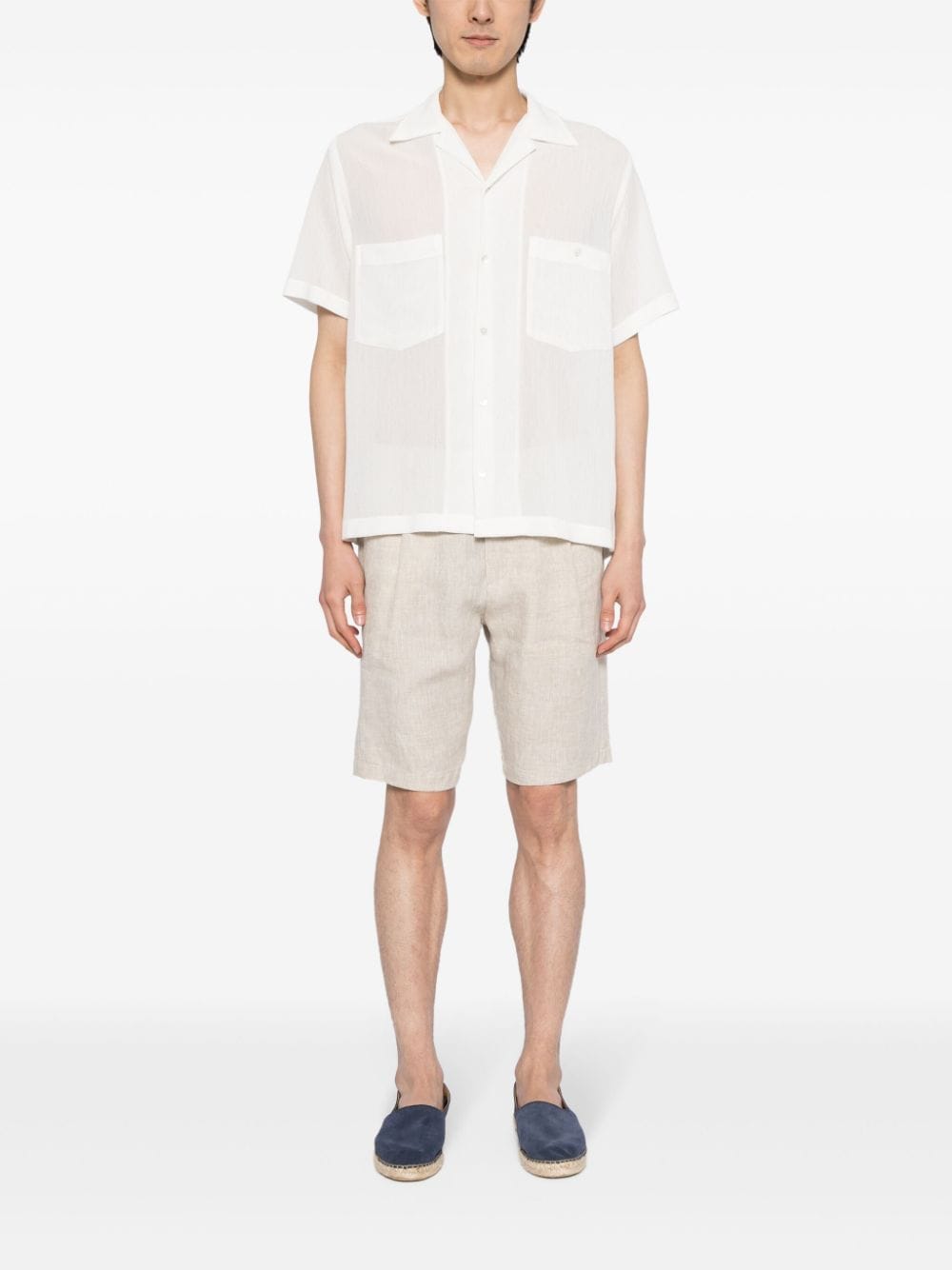ELEVENTY Linen Bermuda Shorts