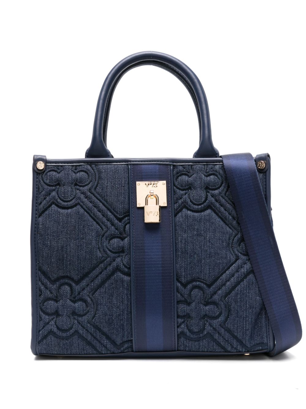 V°73 Iris Denim Tote Bag In Blue - 45% Off | Editorialist