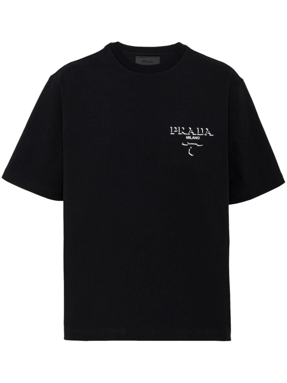 Prada Logo-Print Cotton T-Shirt - Black | Editorialist