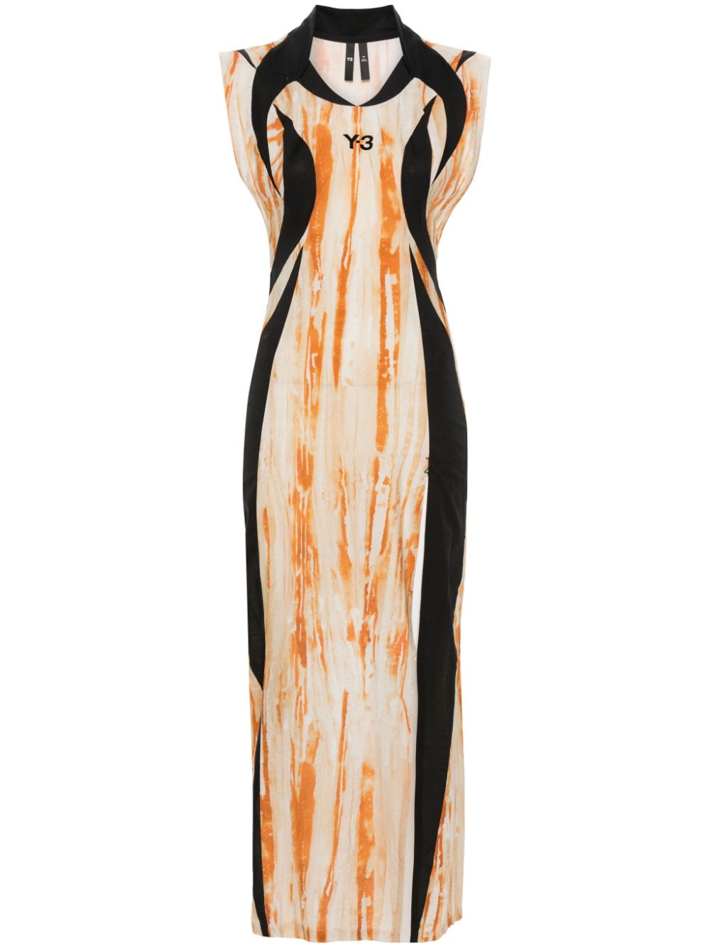 strapless open back dress Orange Tie Dye Dress – mystudio64 main image 1