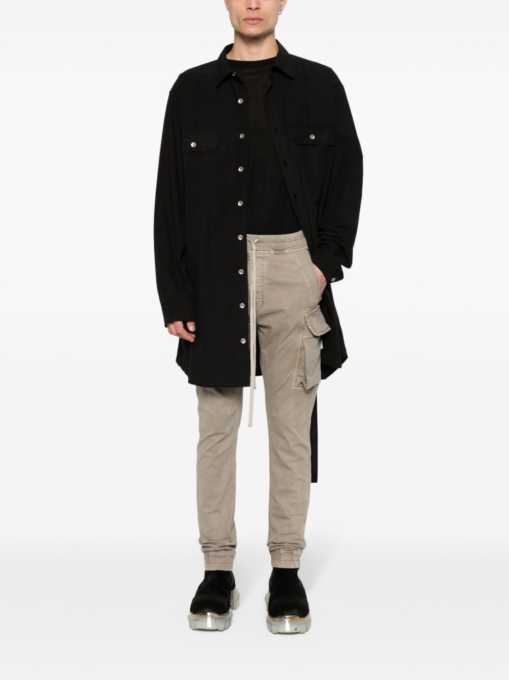 RICK OWENS Long-Sleeve Cotton Shirt
