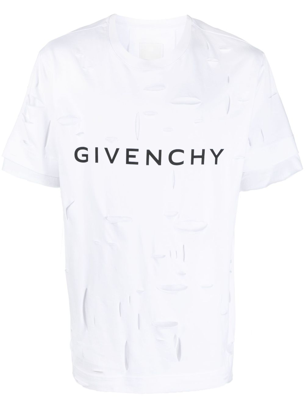 GIVENCHY logo-print distressed cotton t-shirt
