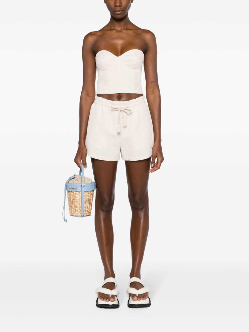 FORTE_FORTE Sweetheart-Neck Crop Top
