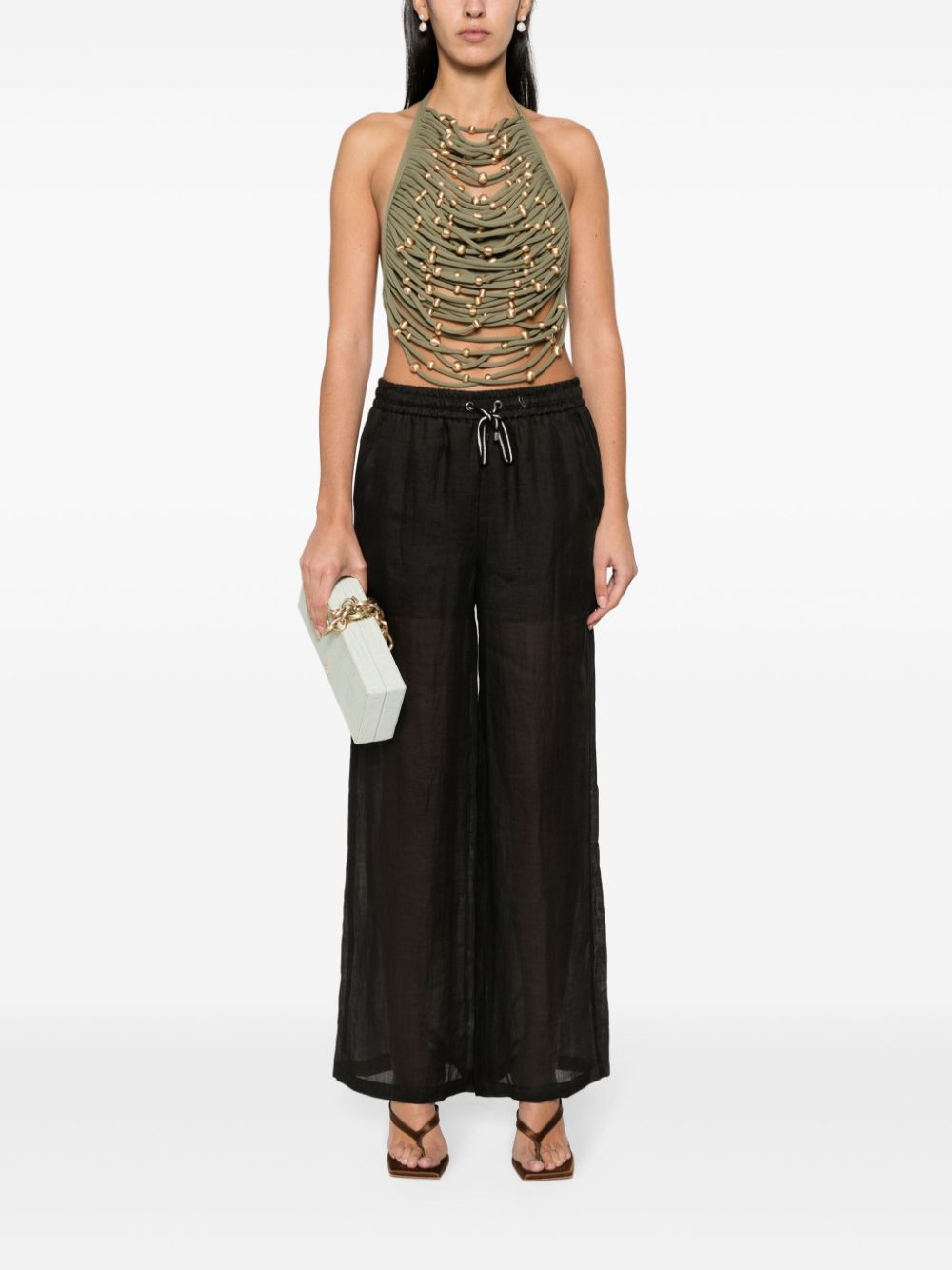 LORENA ANTONIAZZI Lorena Antoniazzi Semi-Sheer Straight-Leg Trousers