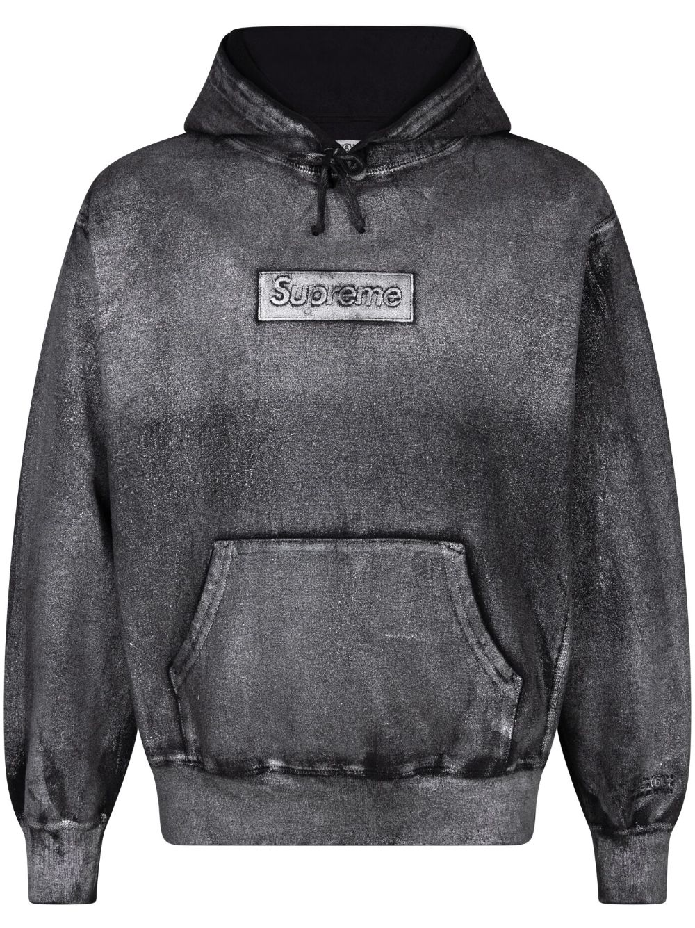 Supreme X Mm6 Maison Margiela Foil Box Logo Hoodie - Black