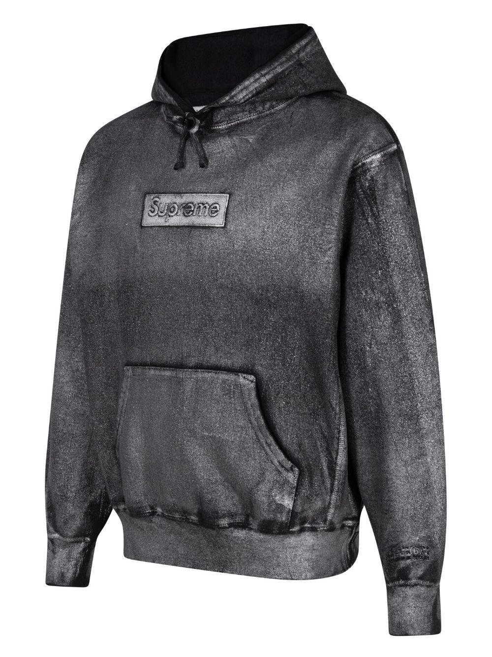 Supreme X Mm6 Maison Margiela Foil Box Logo Hoodie - Black
