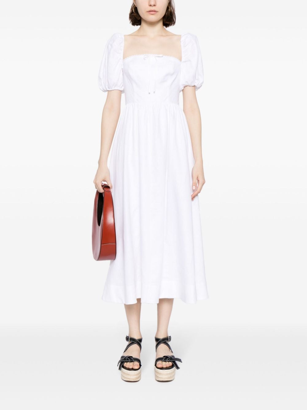 white linen dress size 20 Romantic Linen Dress 'Mara' maxi length main image 1